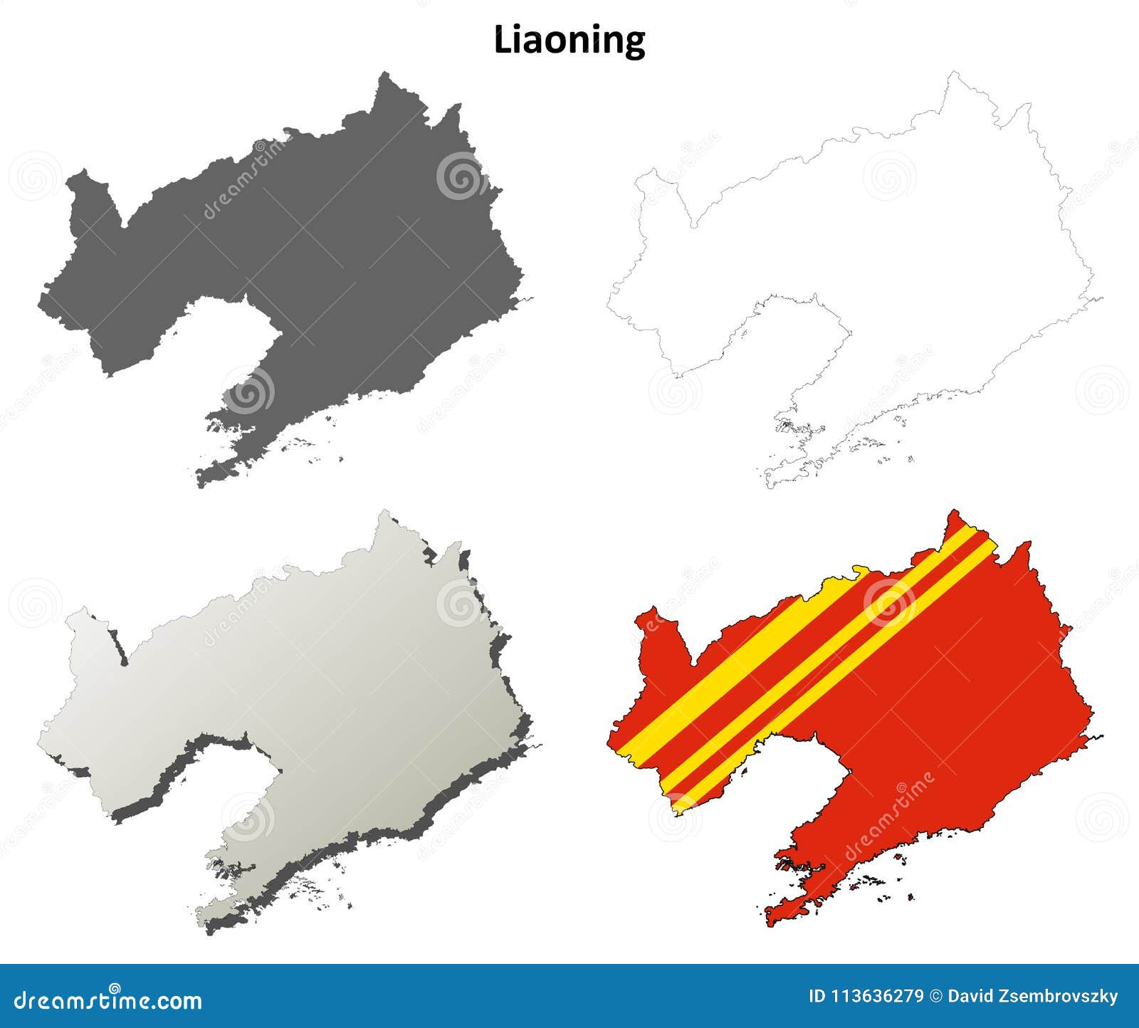 Sistema Del Mapa Del Esquema Del Espacio En Blanco De Liaoning