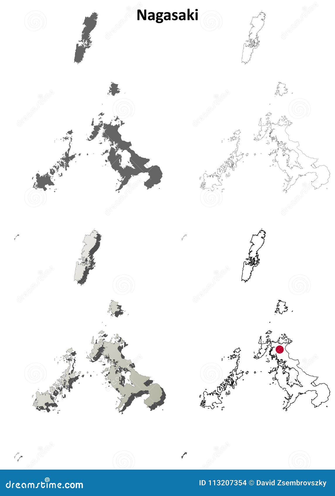 Sistema Del Mapa Del Esquema Del Espacio En Blanco De Nagasaki