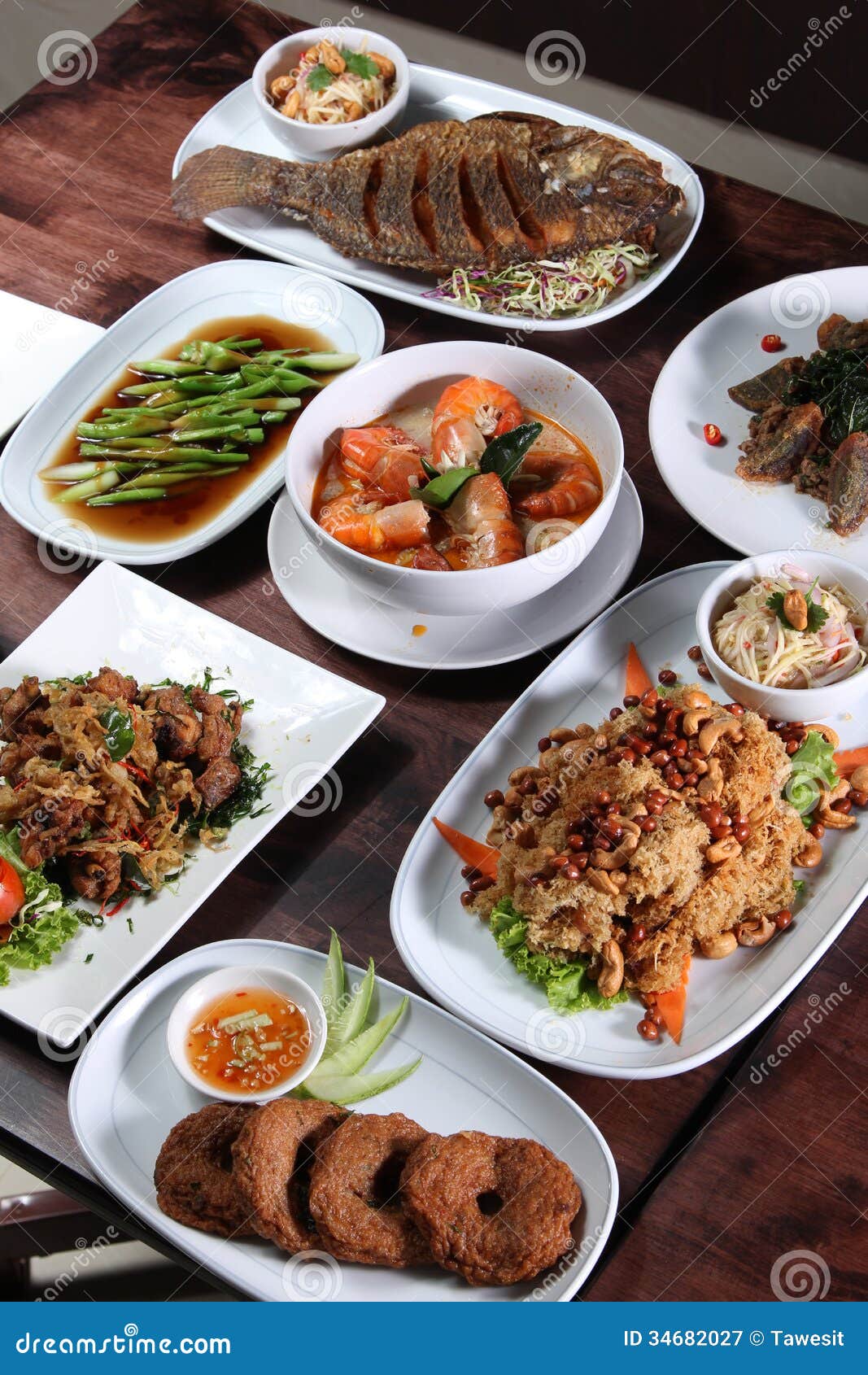 Sistema Del Menú Tailandés De La Comida Imagen de archivo - Imagen de ...