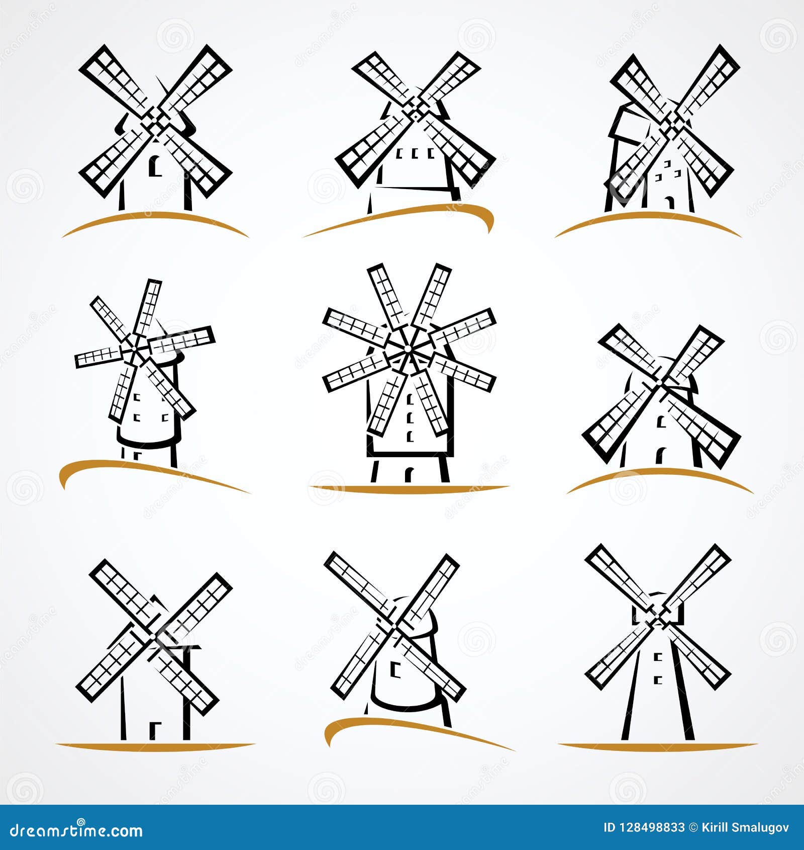 Sistema del molino Vector ilustración del vector. Ilustración de ...