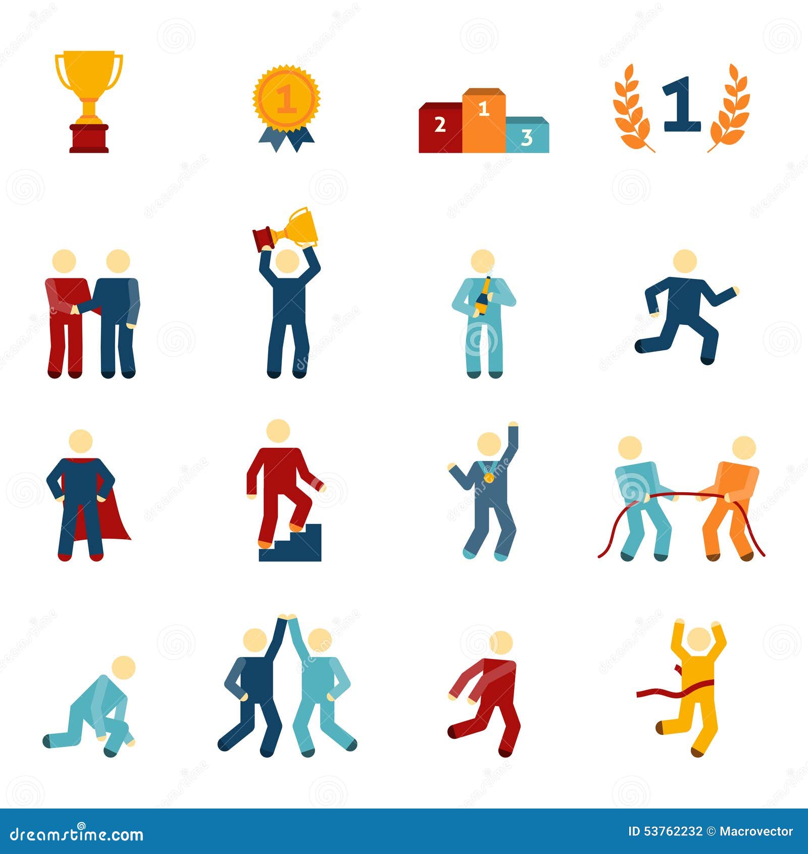 Sistema Del Plano De Los Iconos De La Competencia Ilustración del ...