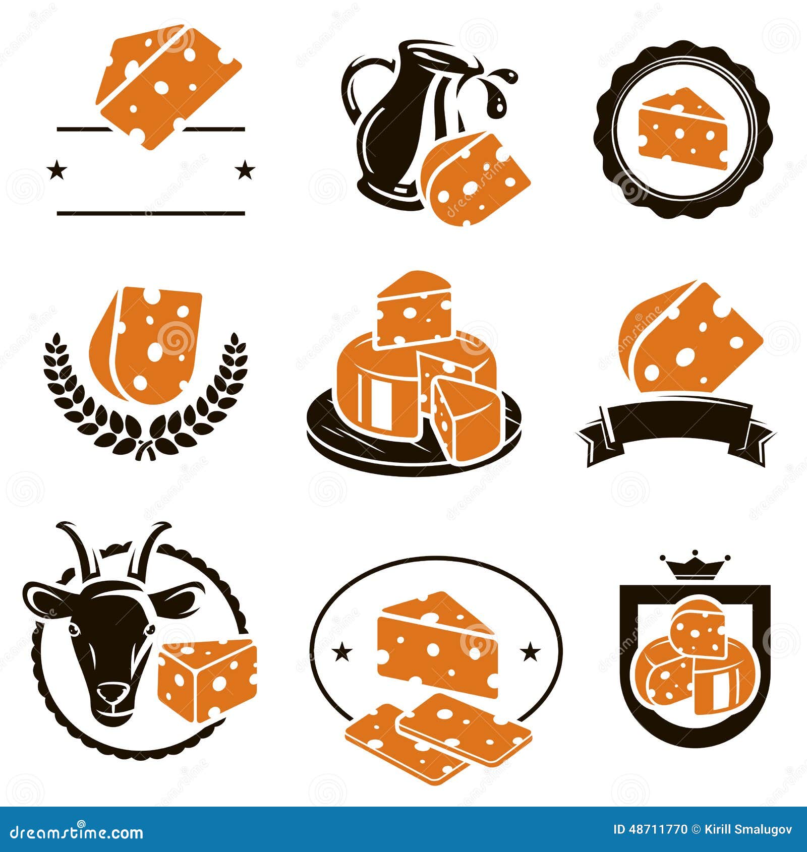 Sistema del queso Vector ilustración del vector. Ilustración de ...