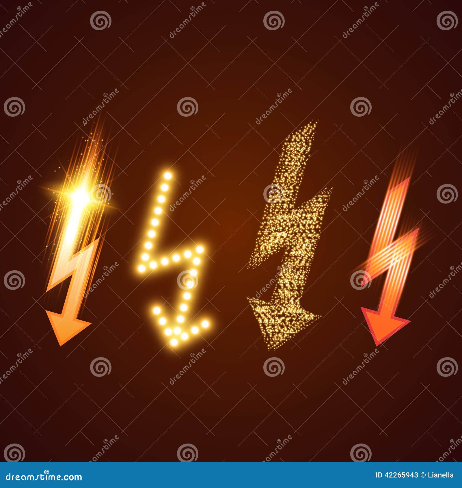 Sistema del relámpago ilustración del vector. Ilustración de trueno ...