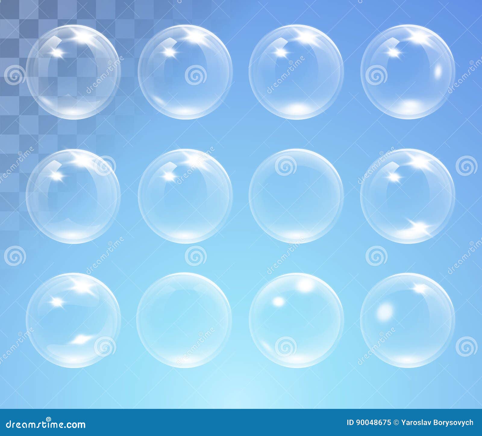 Sistema Del Vector Brillante De Las Burbujas Ilustración del Vector ...