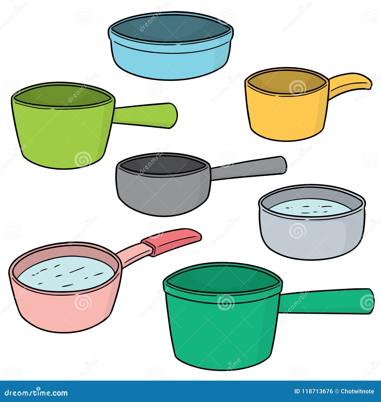 Sistema Del Vector Del Cazo Del Agua Ilustración del Vector ...