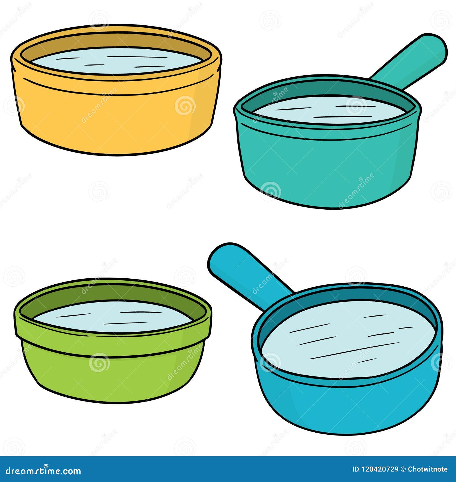 Sistema Del Vector Del Cazo Del Agua Ilustración del Vector ...