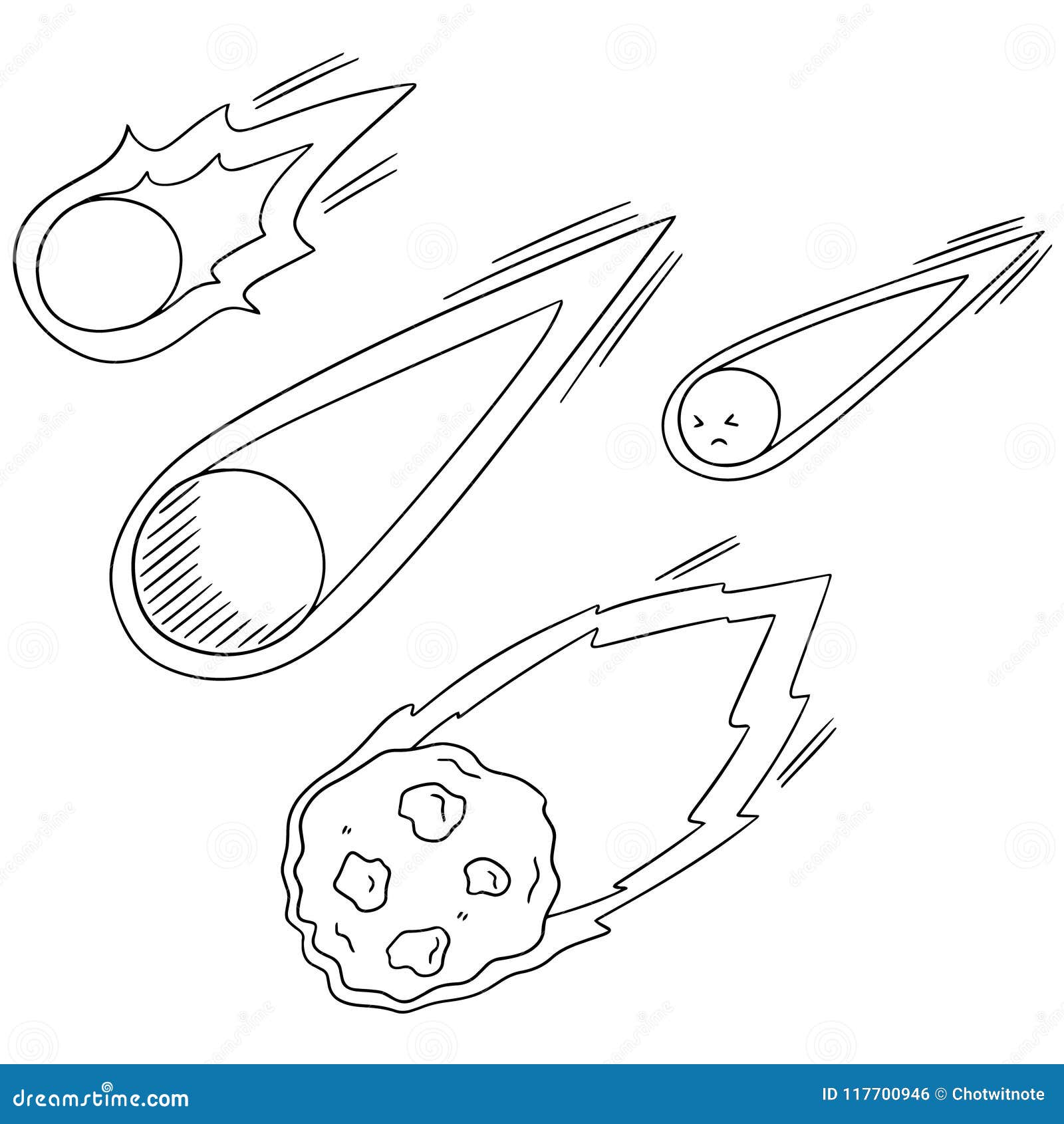 Sistema Del Vector Del Cometa Ilustración del Vector - Ilustración de ...