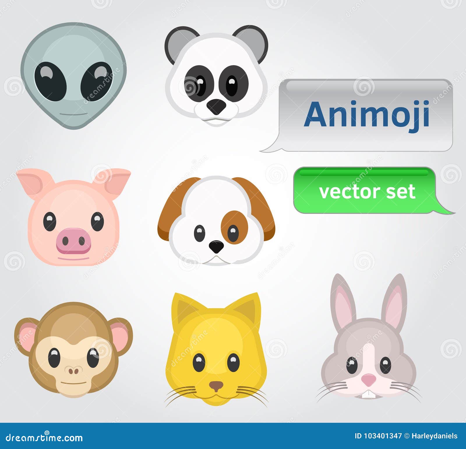 Sistema Del Vector De Animoji Ilustración del Vector - Ilustración de ...