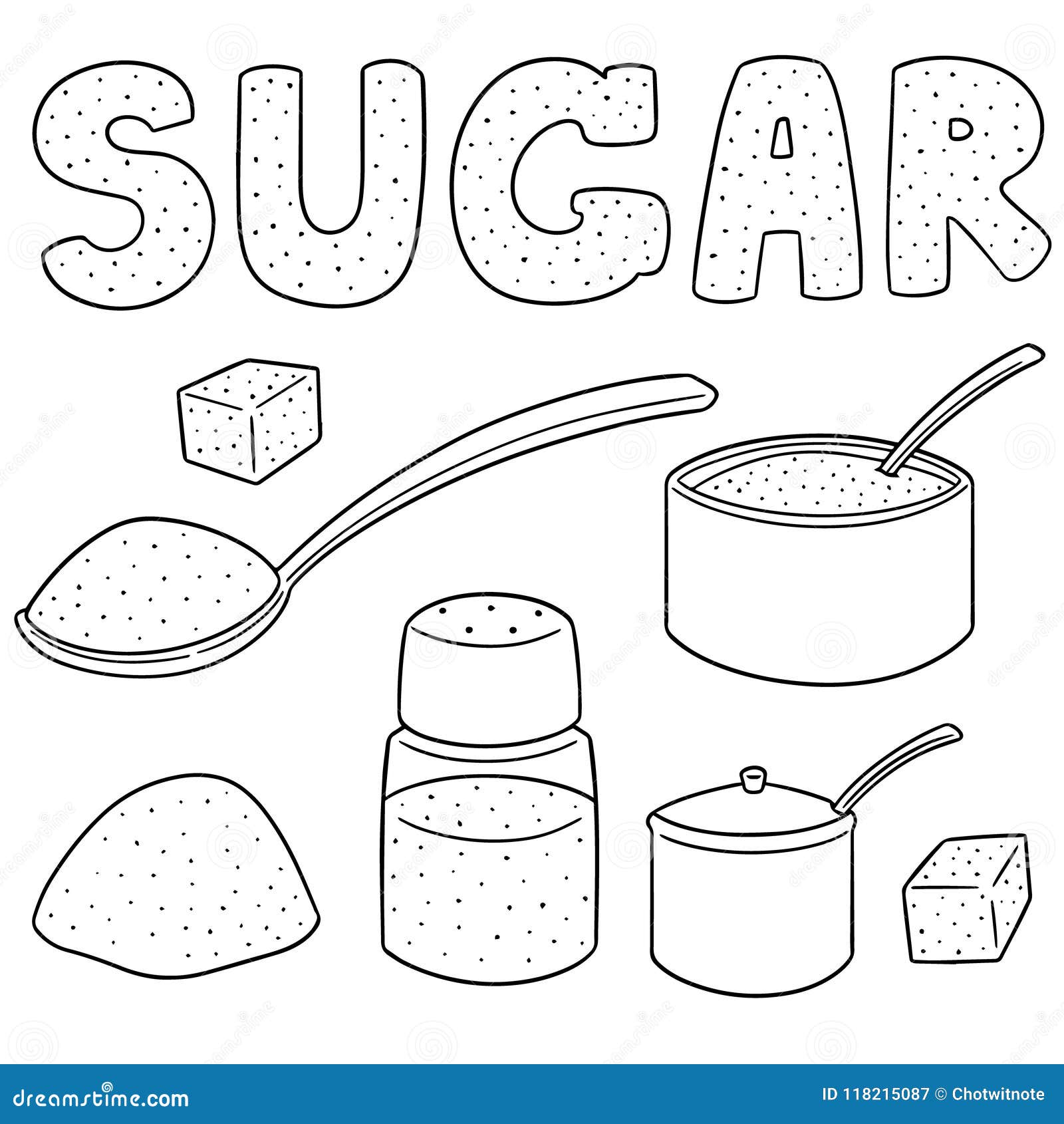 Sistema Del Vector De Azúcar Ilustración del Vector - Ilustración de ...