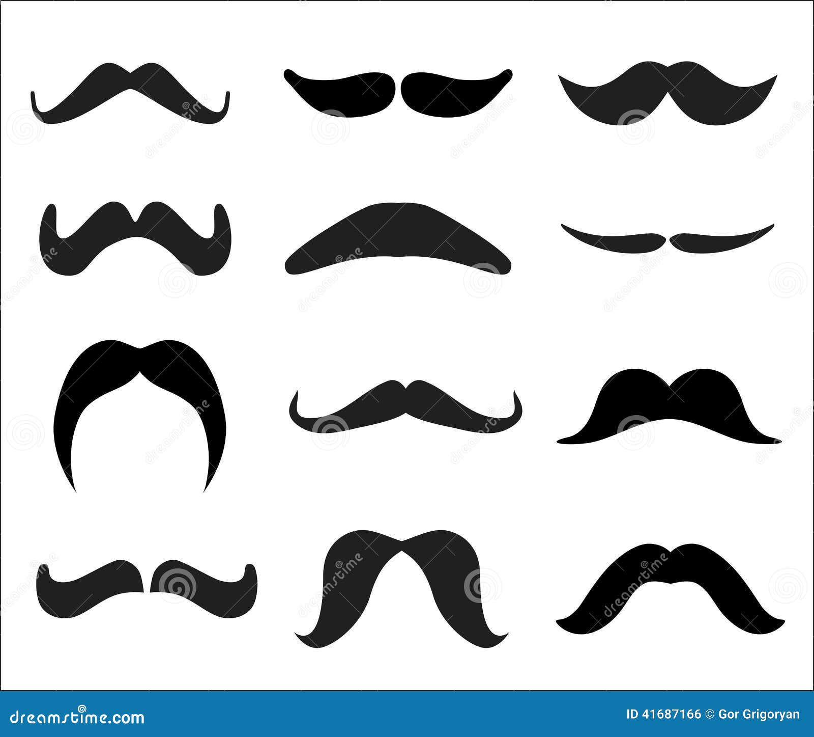 Sistema Del Vector De Bigotes Ilustración del Vector - Ilustración de ...