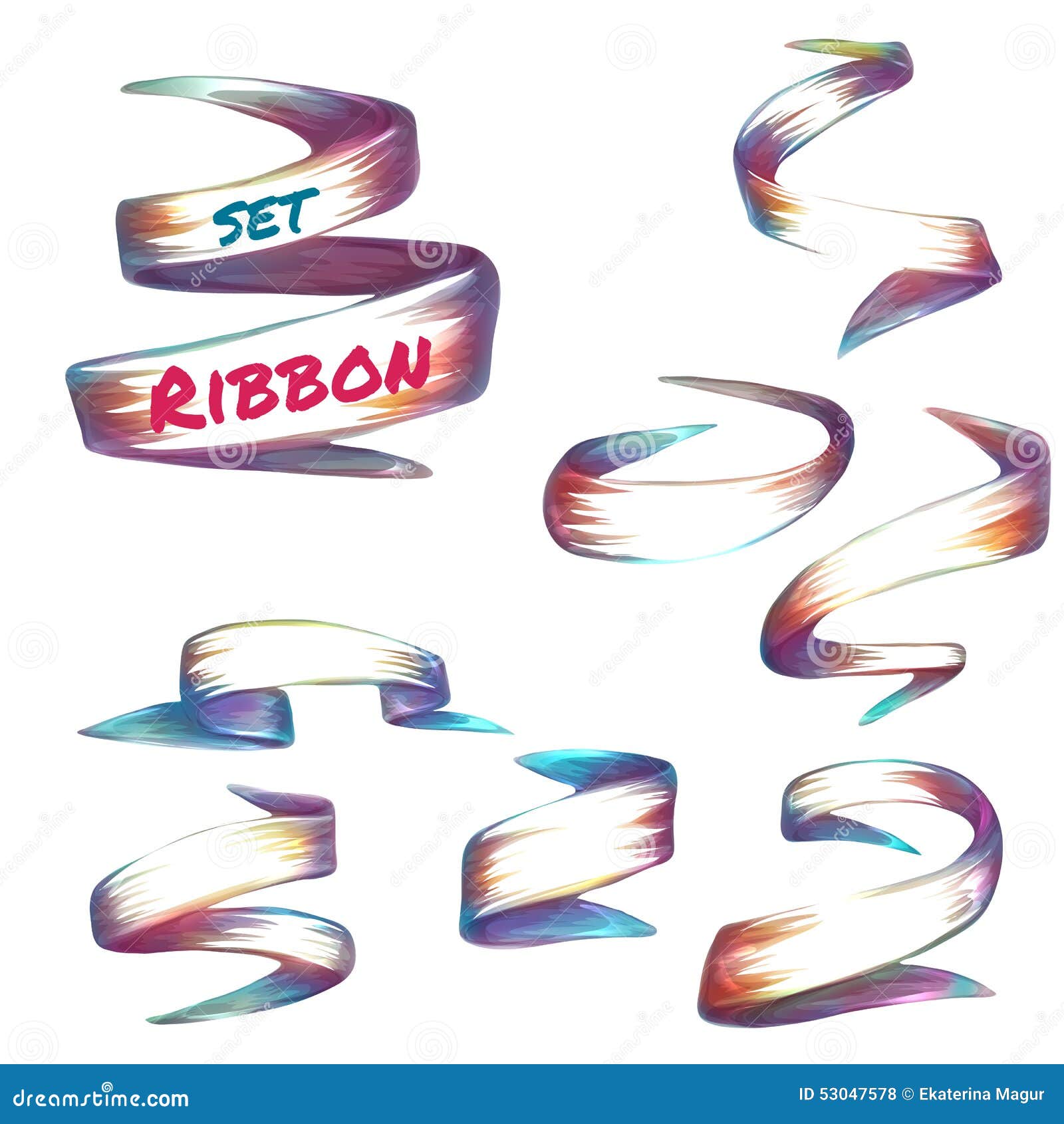 Sistema Del Vector De Cintas Coloreadas En Transparente Ilustración del ...