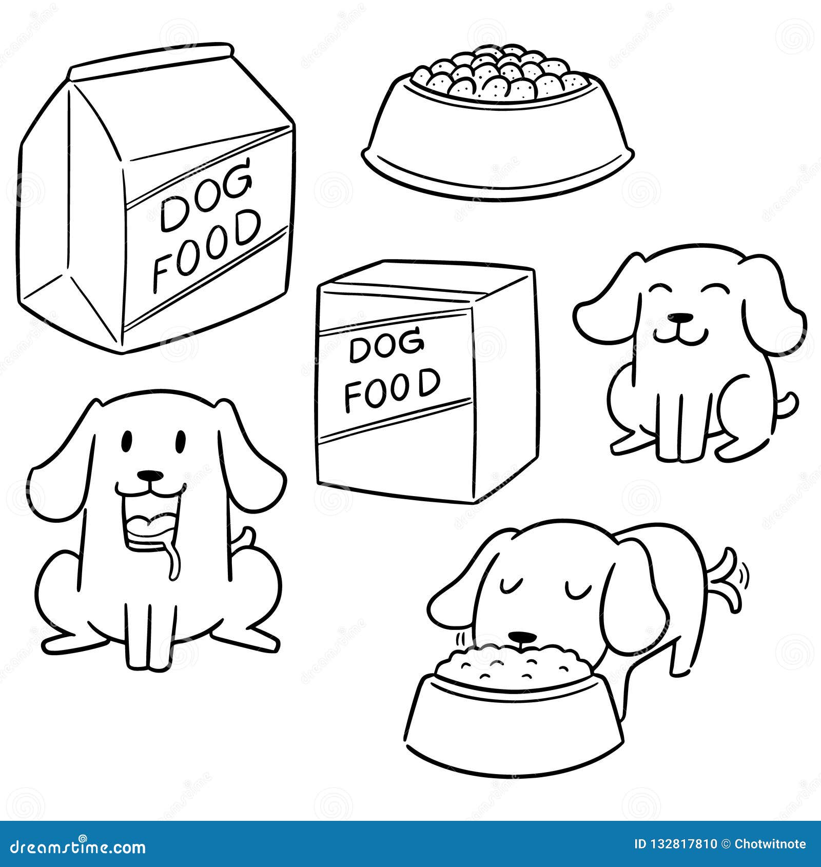 Sistema Del Vector De Comida De Perro Ilustración del Vector ...