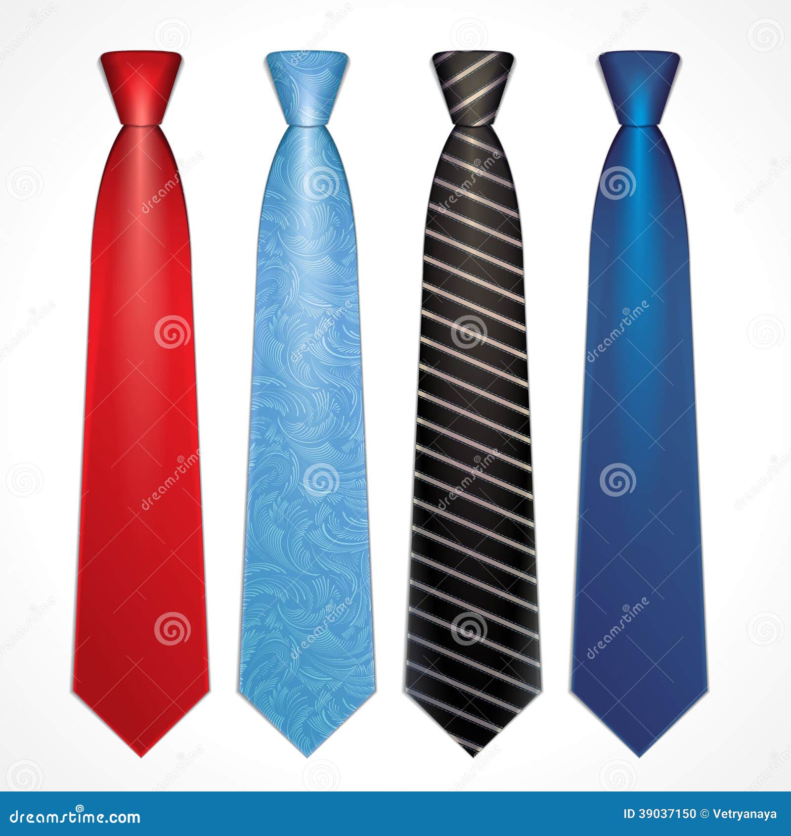 Sistema Del Vector De Corbatas Coloridas Stock de ilustración ...