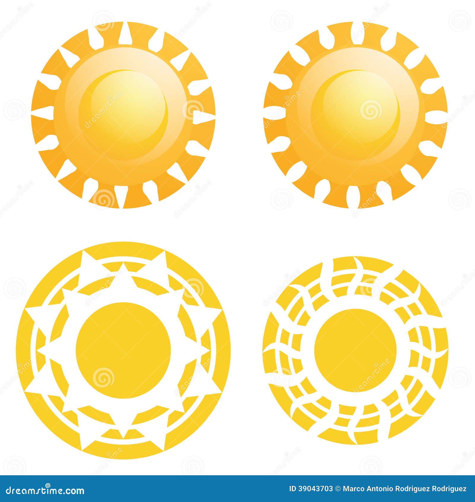 Sistema Del Vector De Diversos Soles Abstractos Aislados Ilustración ...