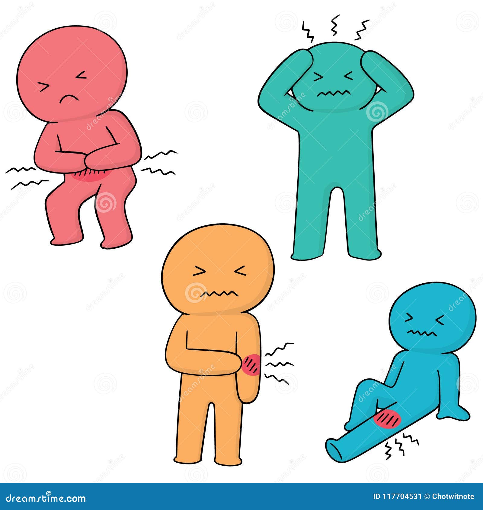 Sistema Del Vector De Dolor Ilustración del Vector - Ilustración de ...