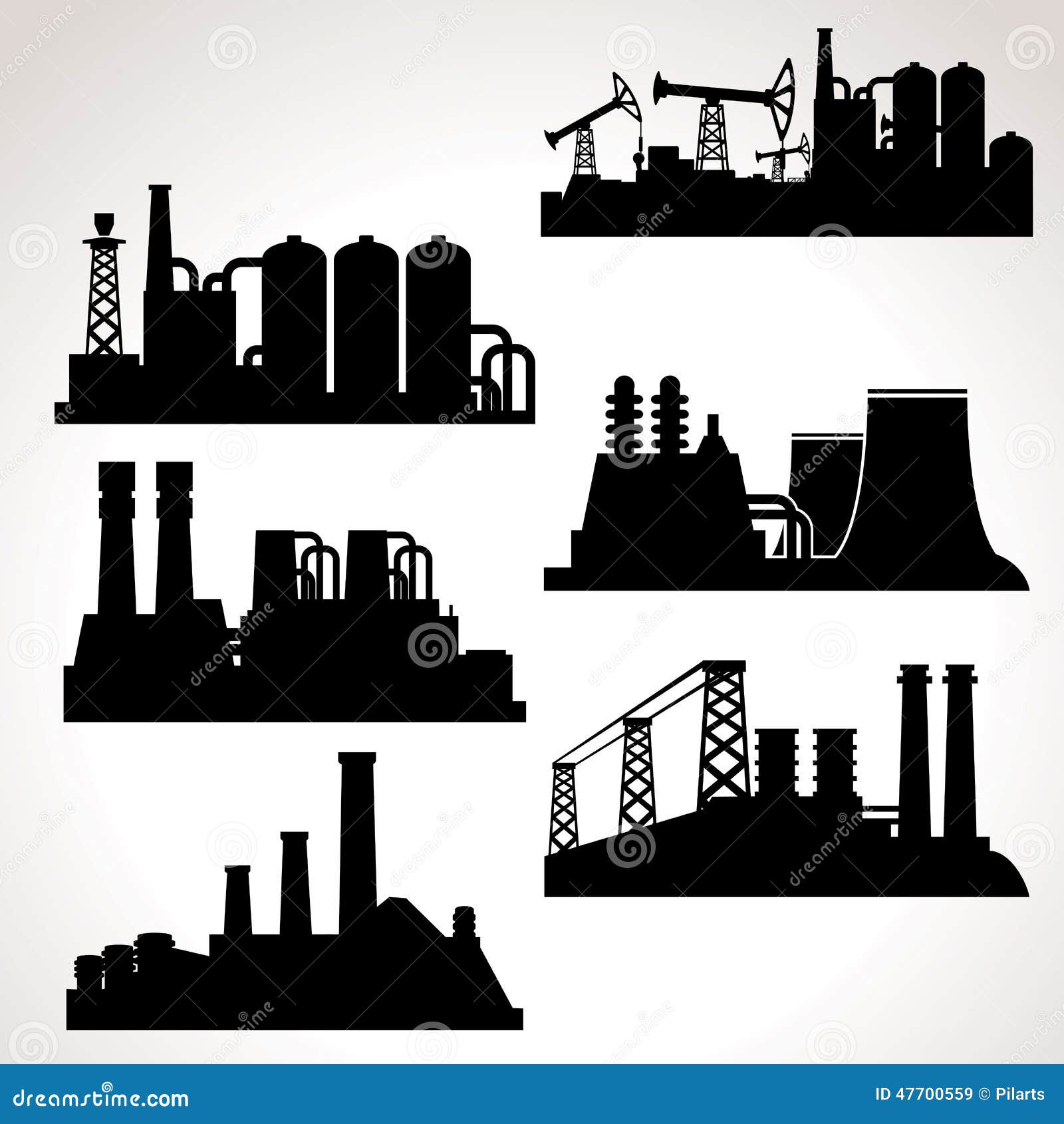 Sistema Del Vector De Edificios Industriales Ilustración del Vector - Ilustración de negocios ...