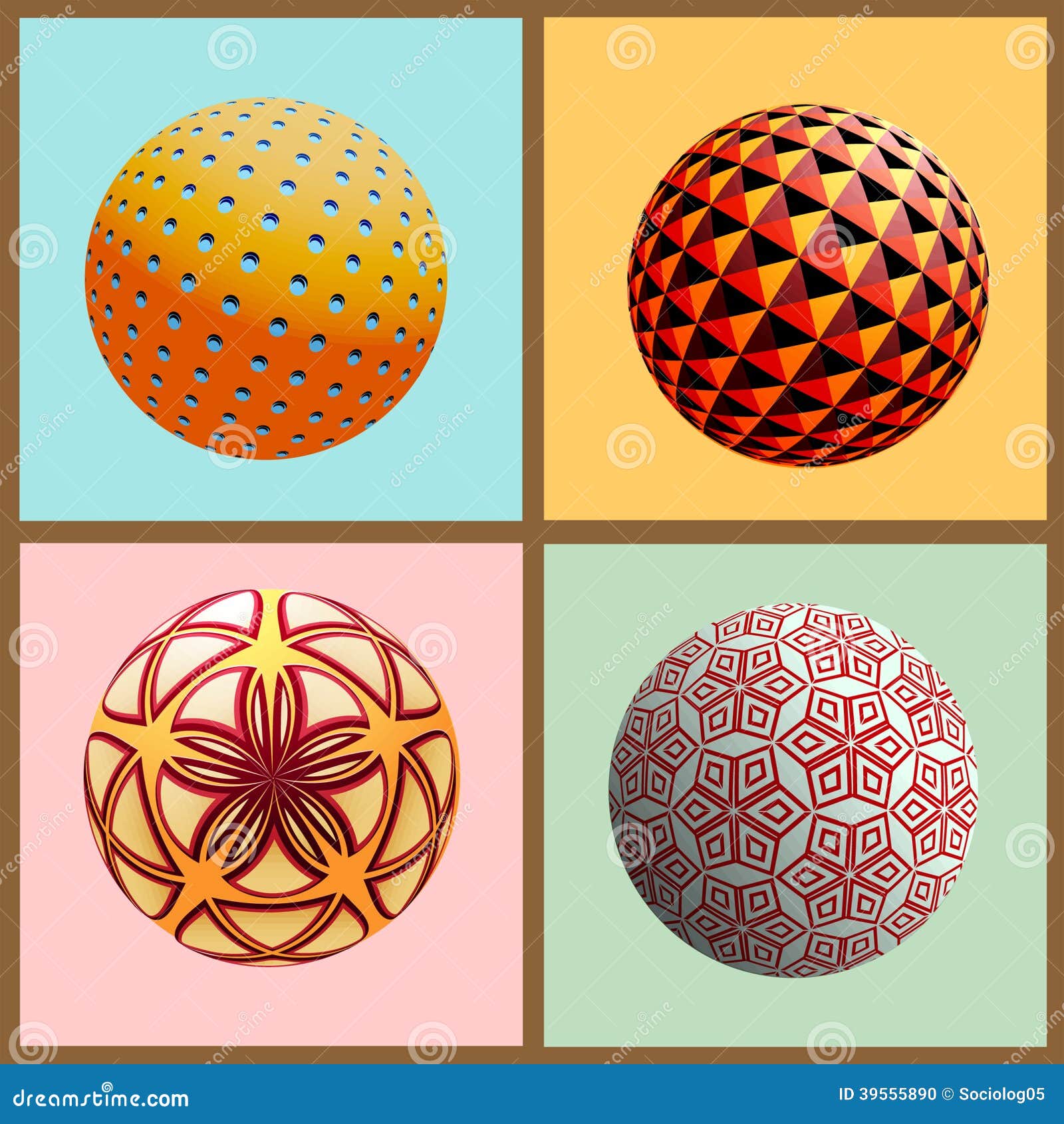 Sistema Del Vector De Esferas Decorativas Ilustración del Vector ...