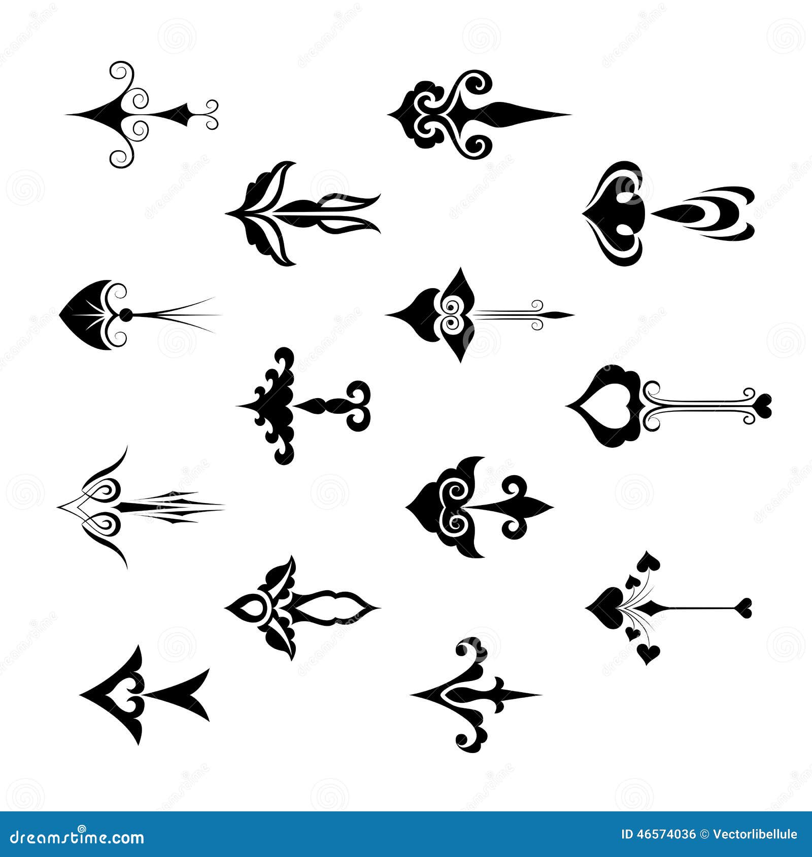 Sistema Del Vector De Flechas Decorativas Ilustración del Vector ...