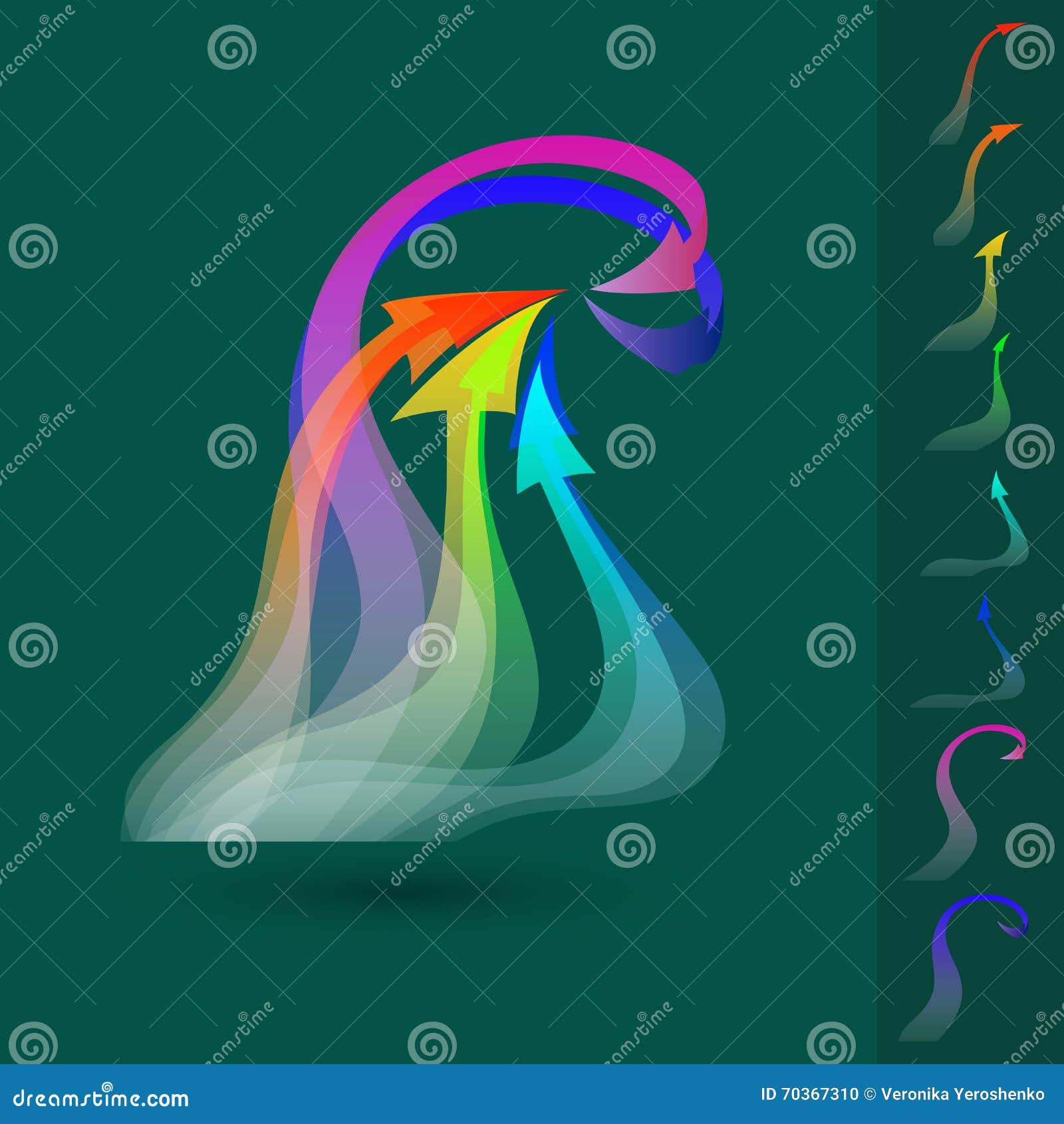 Sistema Del Vector De Flechas Torcidas Coloridas Ilustración del Vector ...