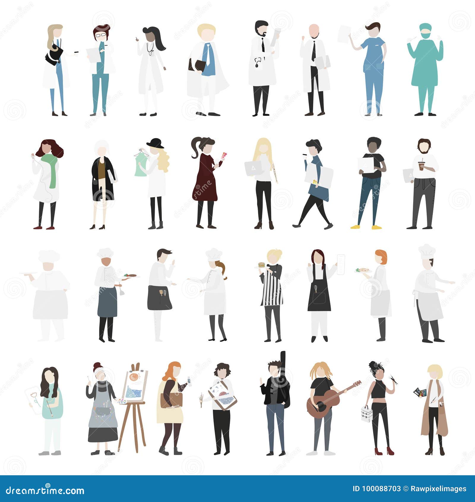 Sistema Del Vector De Gente Ilustrada Ilustración del Vector ...