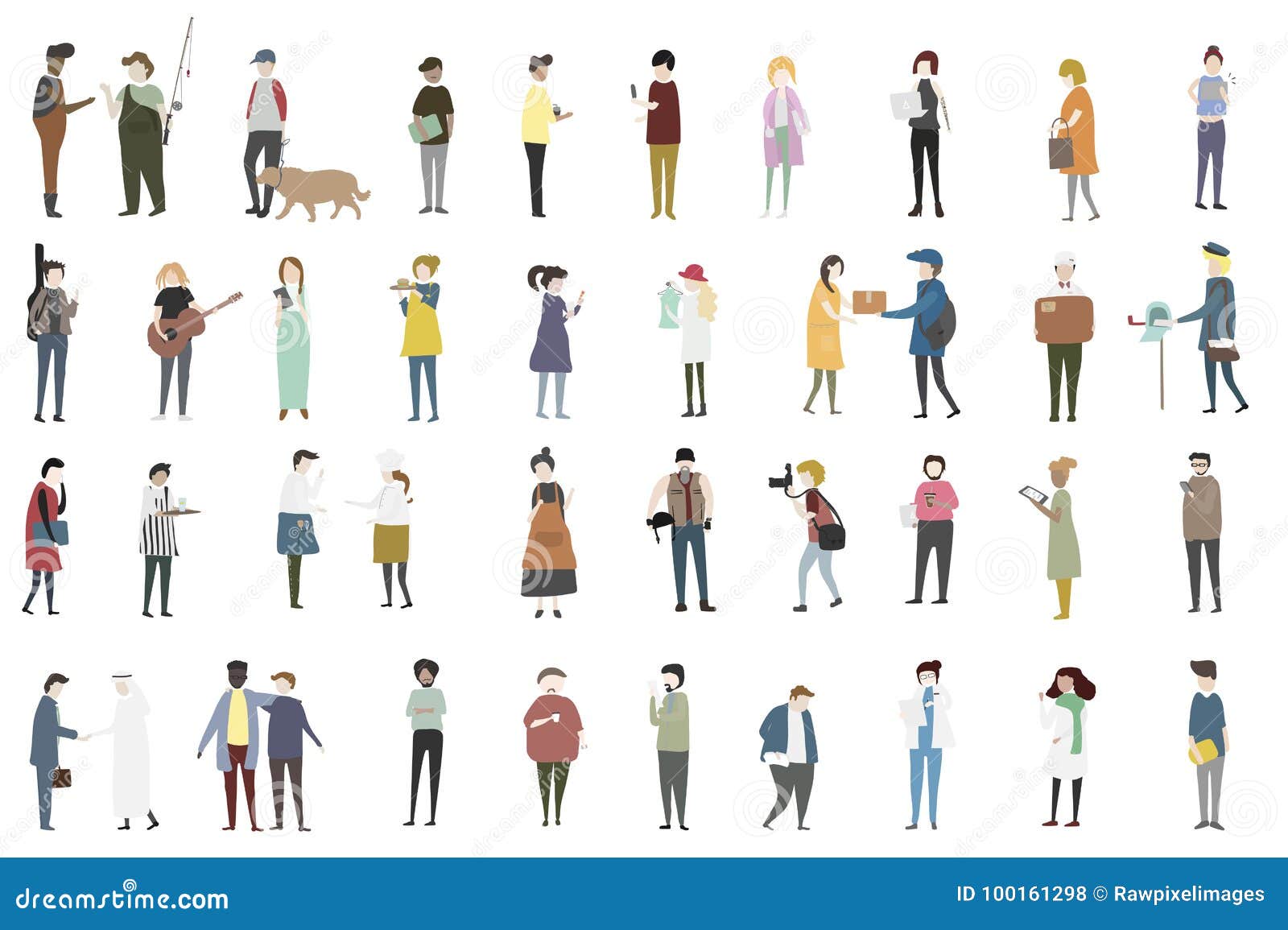 Sistema Del Vector De Gente Ilustrada Ilustración del Vector ...