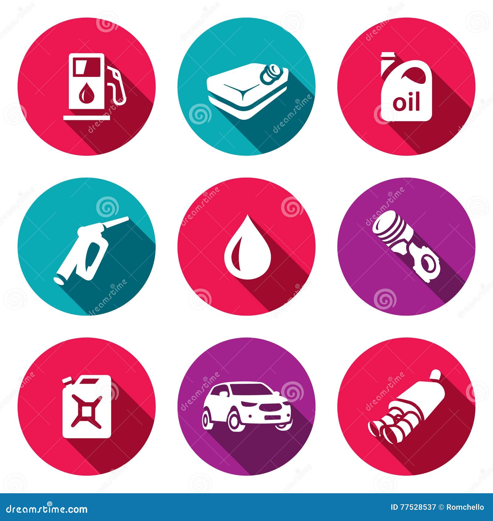 Sistema Del Vector De Iconos Del Combustible Ilustración del Vector ...