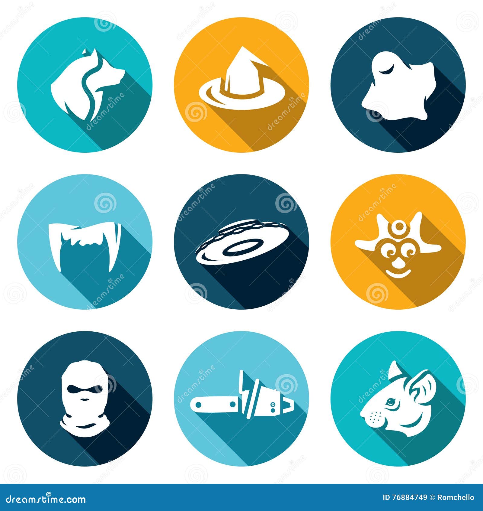 Sistema Del Vector De Iconos Del Miedo Ilustración del Vector ...