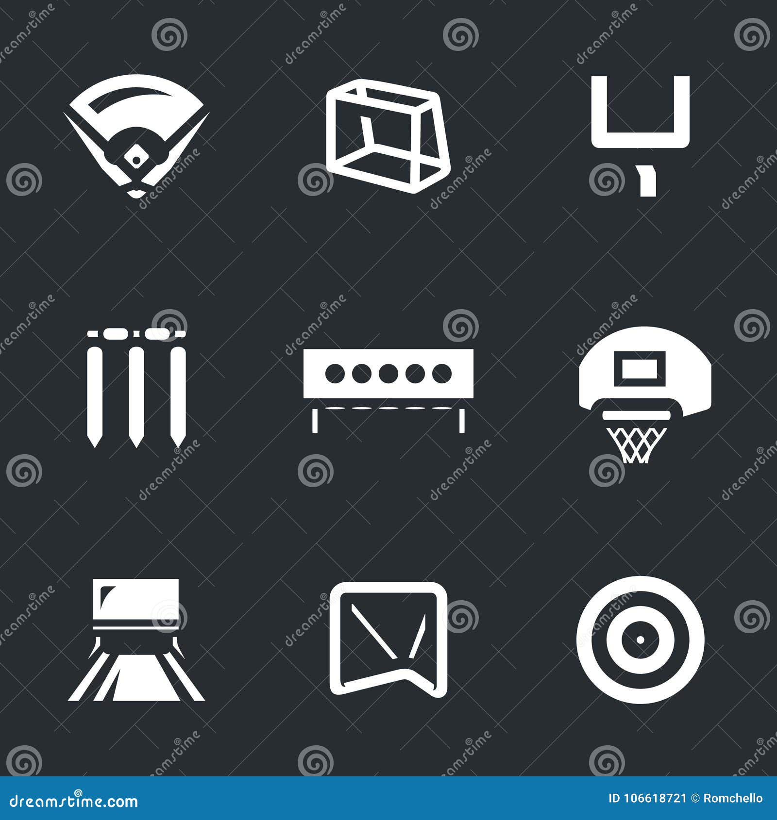 Sistema Del Vector De Iconos De La Blanco Del Deporte Ilustración del ...