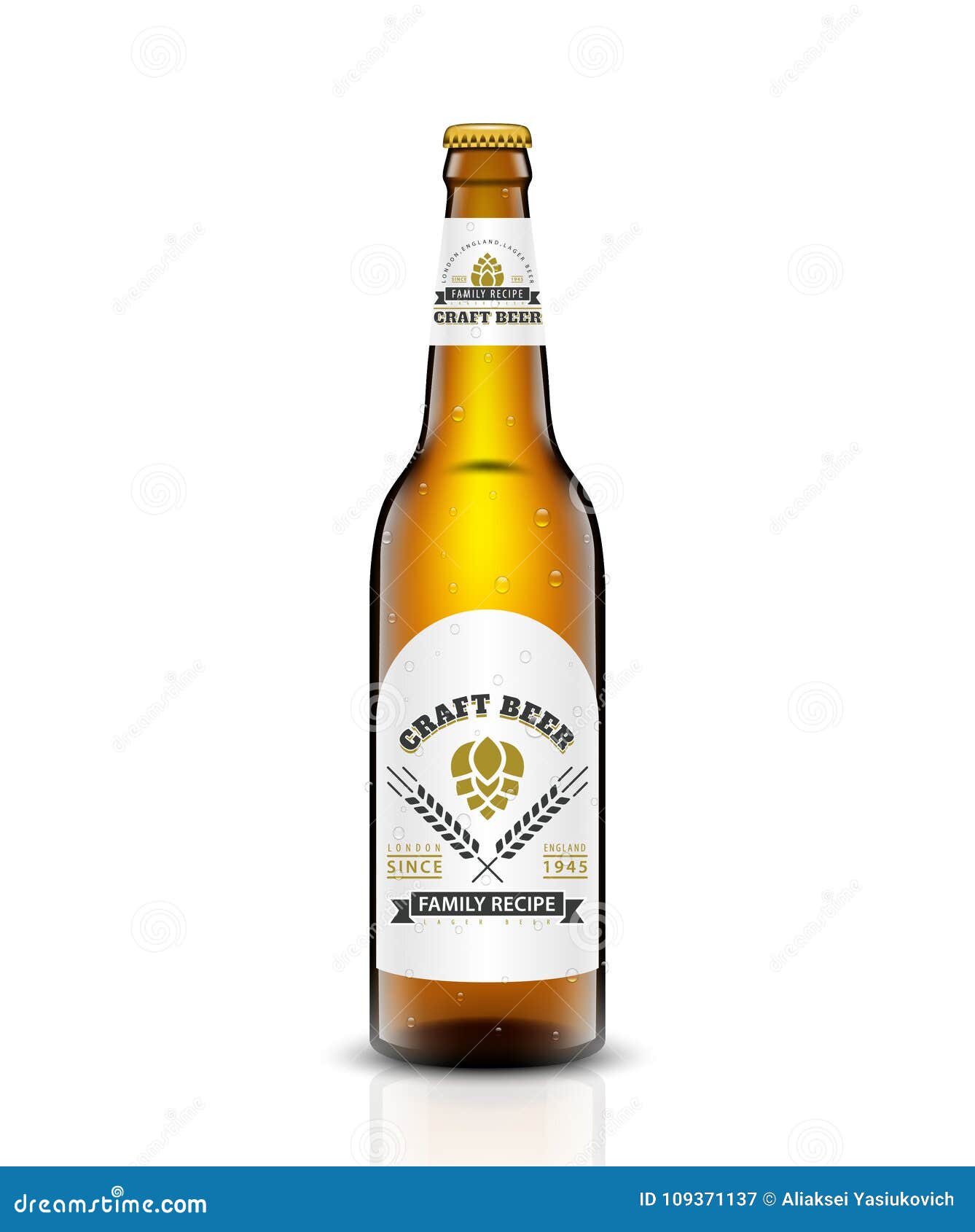 Sistema Del Vector De La Botella De Cerveza Ilustración del Vector ...