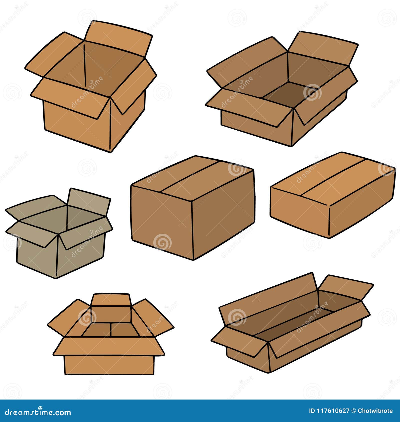 Sistema Del Vector De La Caja Ilustración del Vector - Ilustración de ...