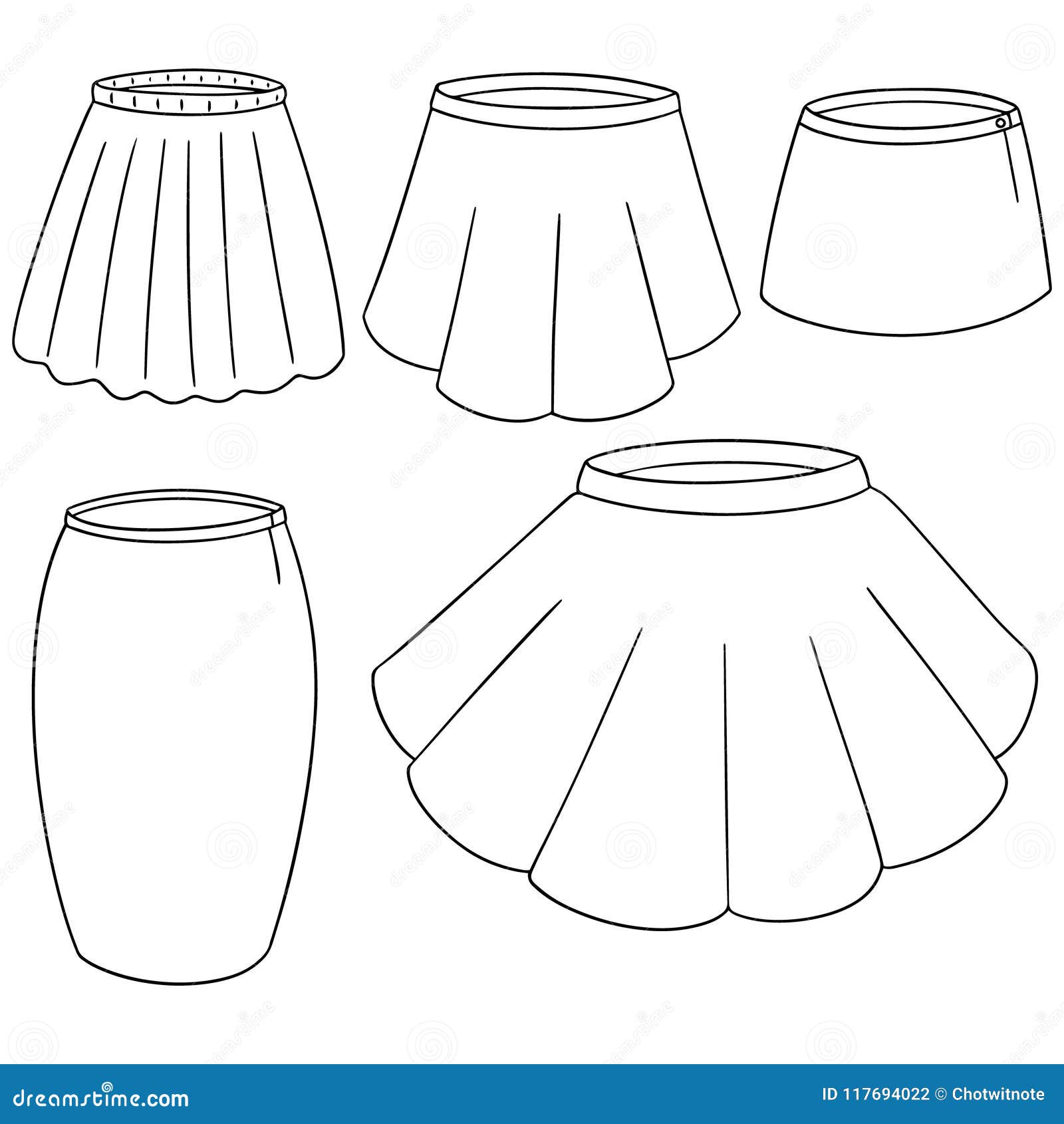 Sistema Del Vector De La Falda Ilustración del Vector - Ilustración de ...