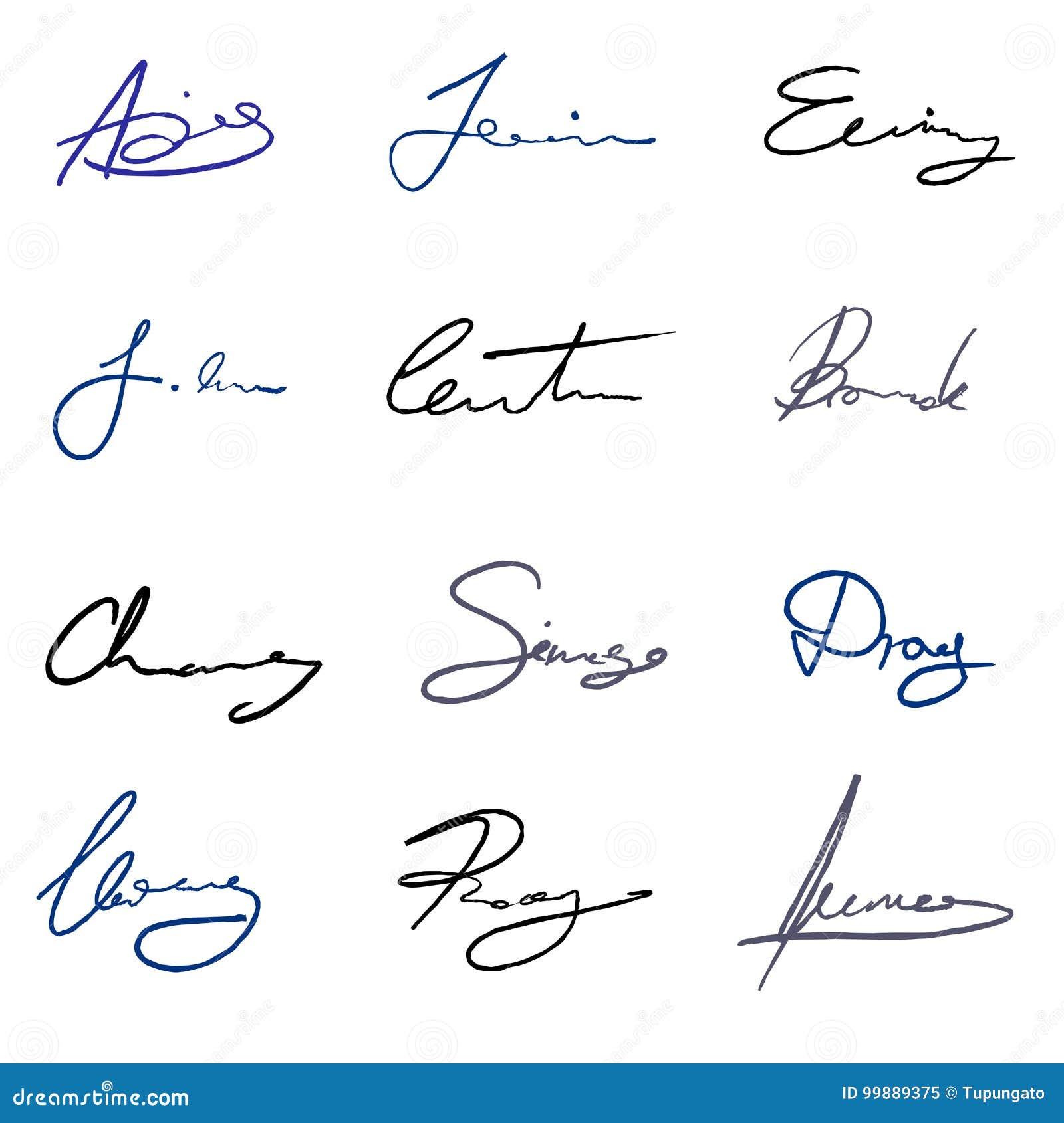 Sistema Del Vector De La Firma Ilustración del Vector - Ilustración de ...