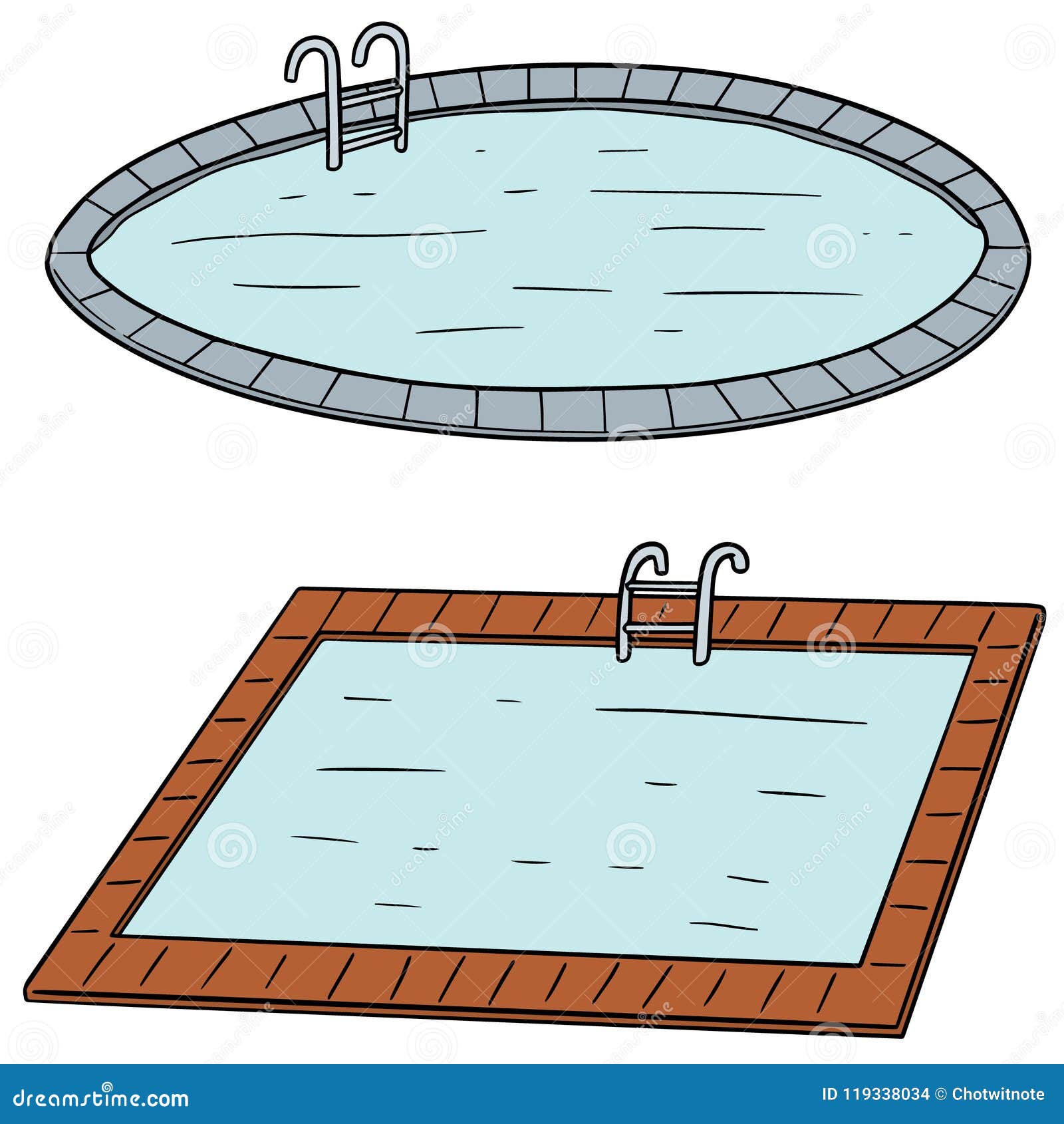 Sistema Del Vector De La Piscina Ilustración del Vector - Ilustración ...