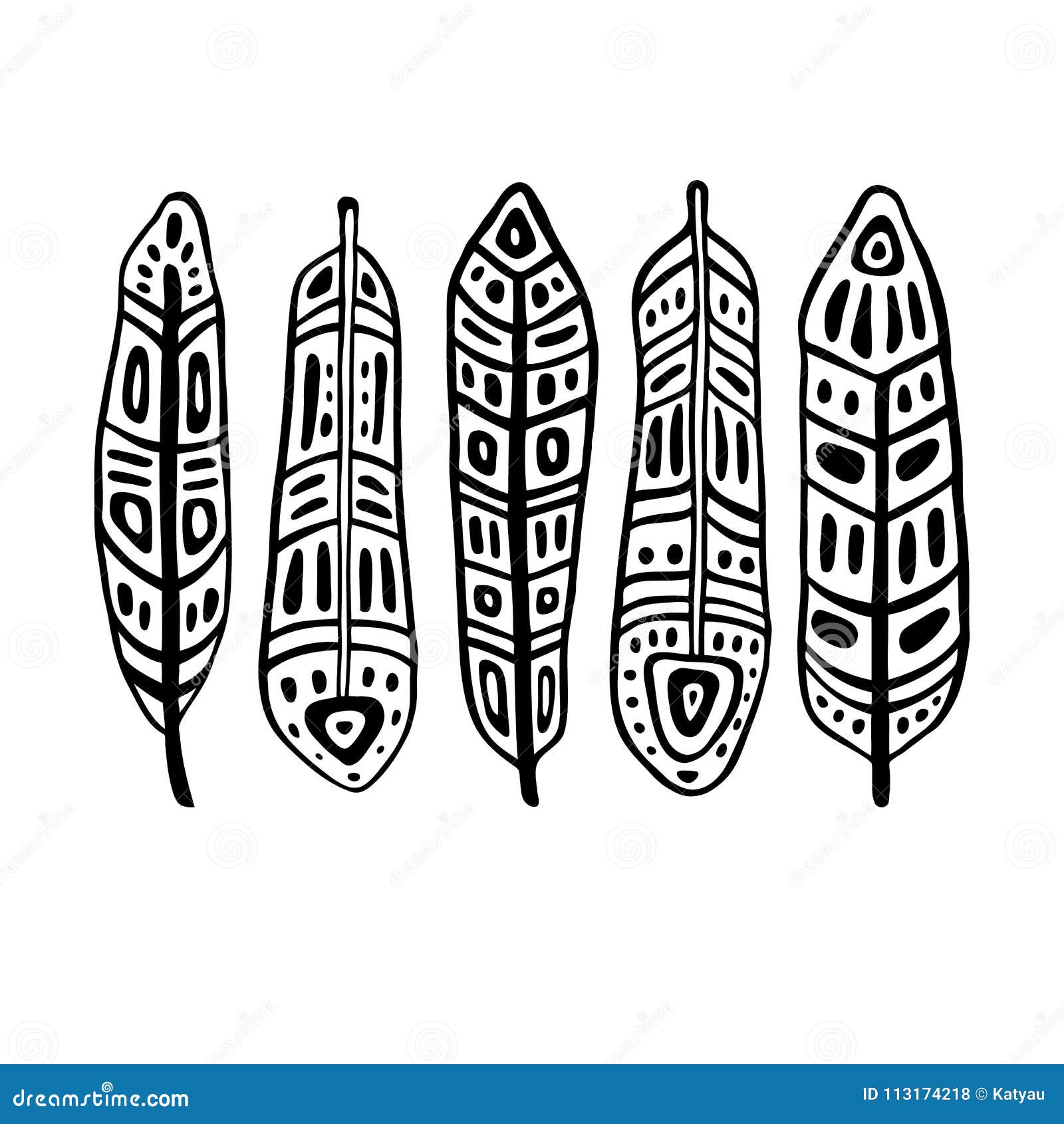 Sistema Del Vector De La Pluma Del Vintage Stock de ilustración ...