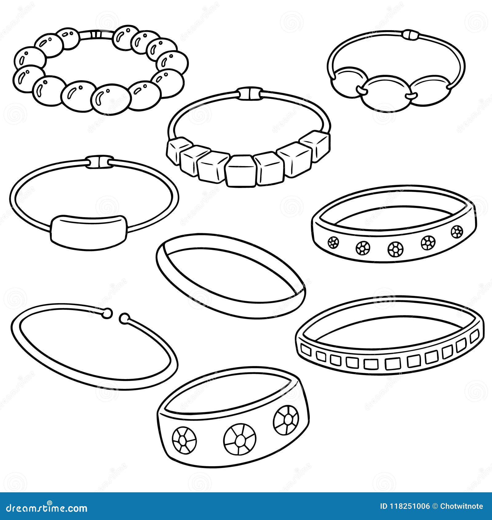 Sistema Del Vector De La Pulsera Ilustración del Vector - Ilustración ...