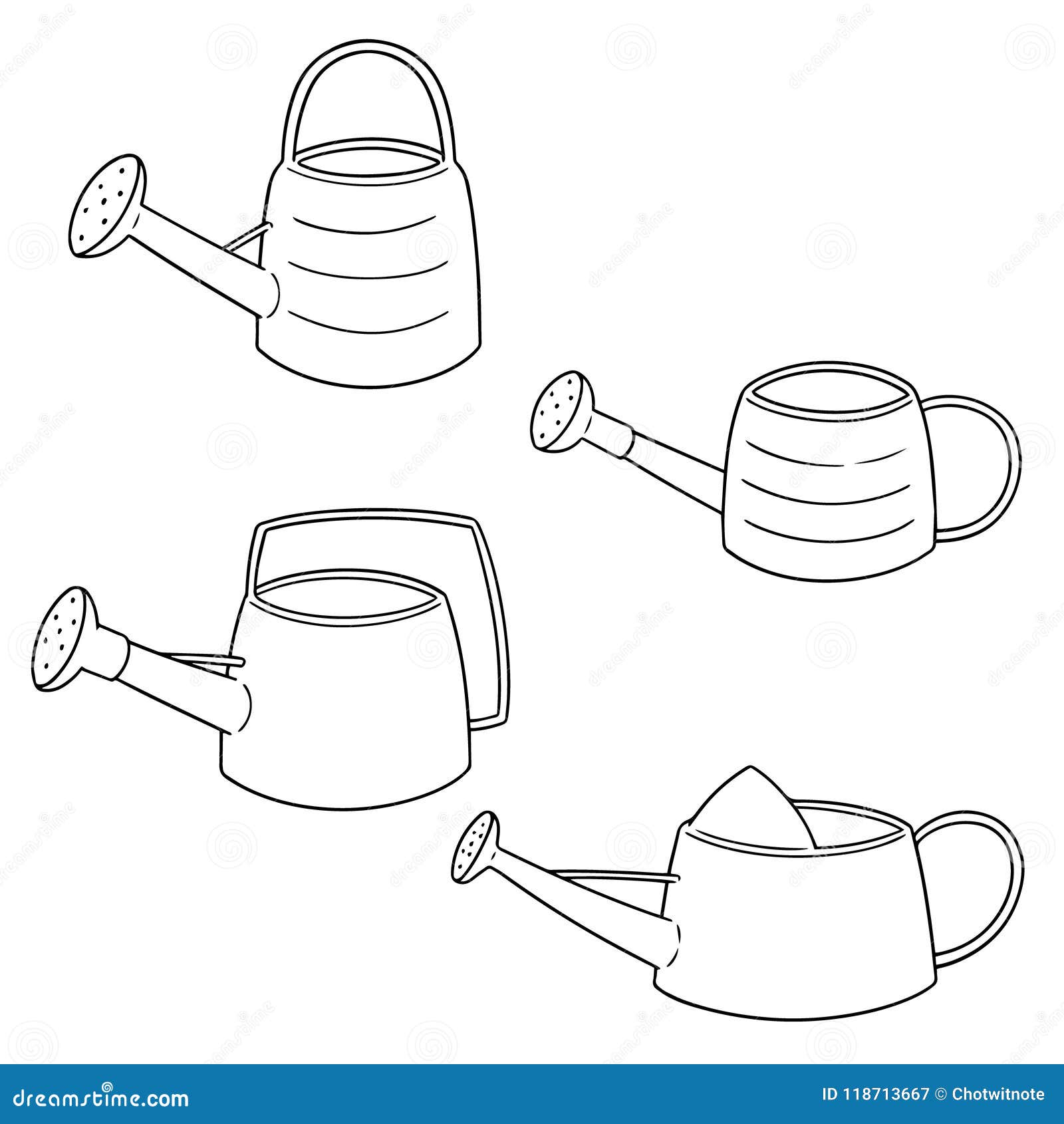 Sistema Del Vector De La Regadera Ilustración del Vector - Ilustración ...