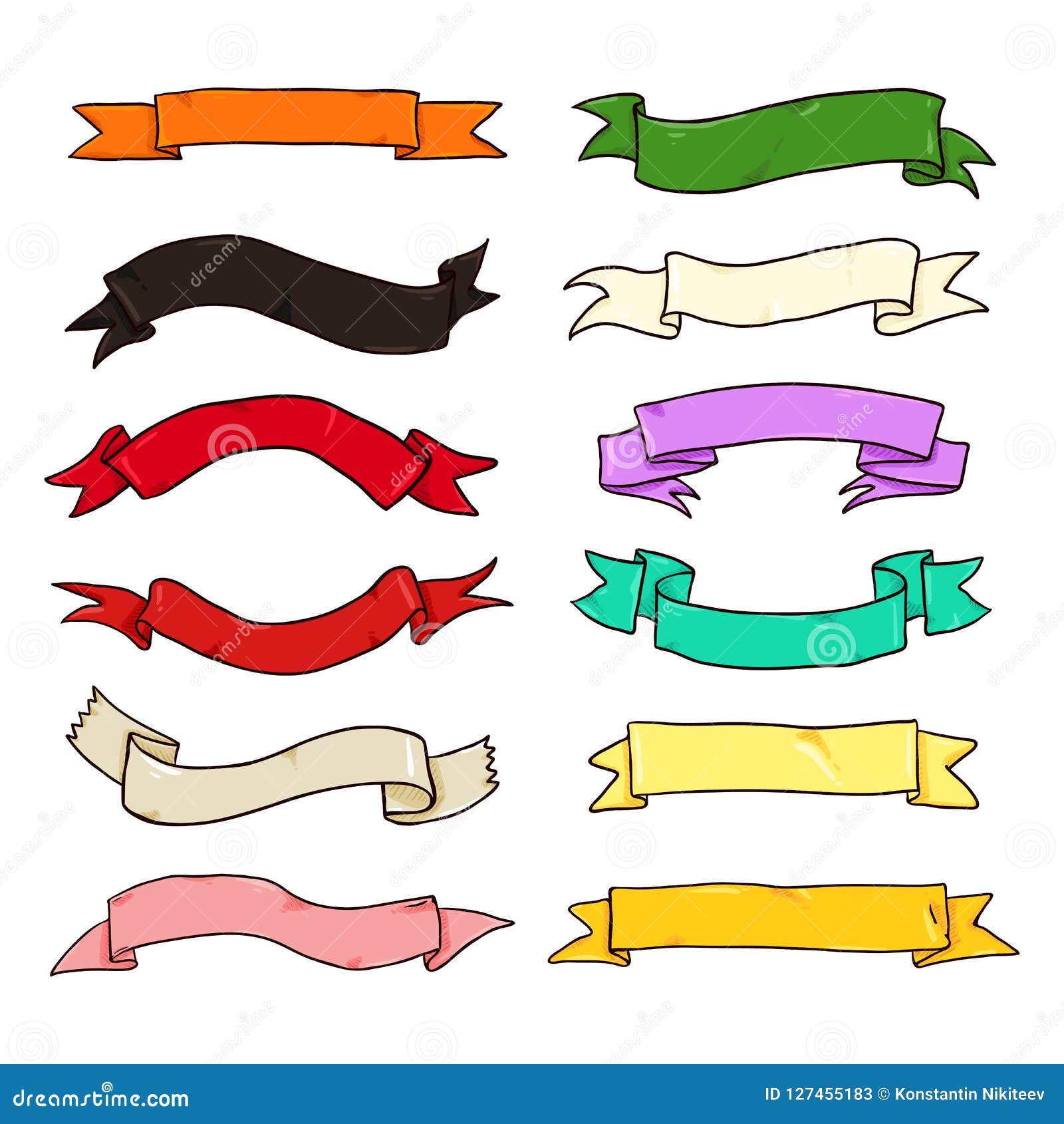 Sistema Del Vector De Las Cintas En Blanco Para Su Texto Ilustración ...