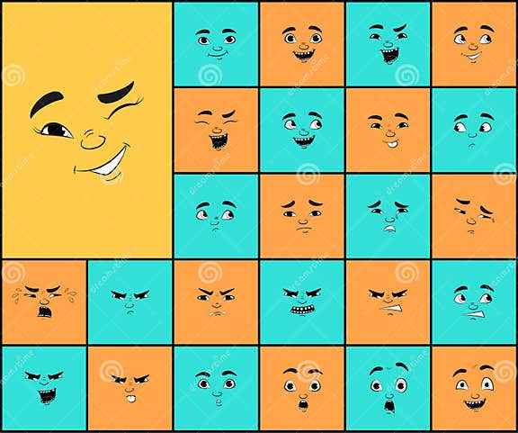 Sistema Del Vector De Las Expresiones De Las Caras De La Historieta ... Sistema Del Vector De Las Expresiones De Las Caras De La Historieta ...