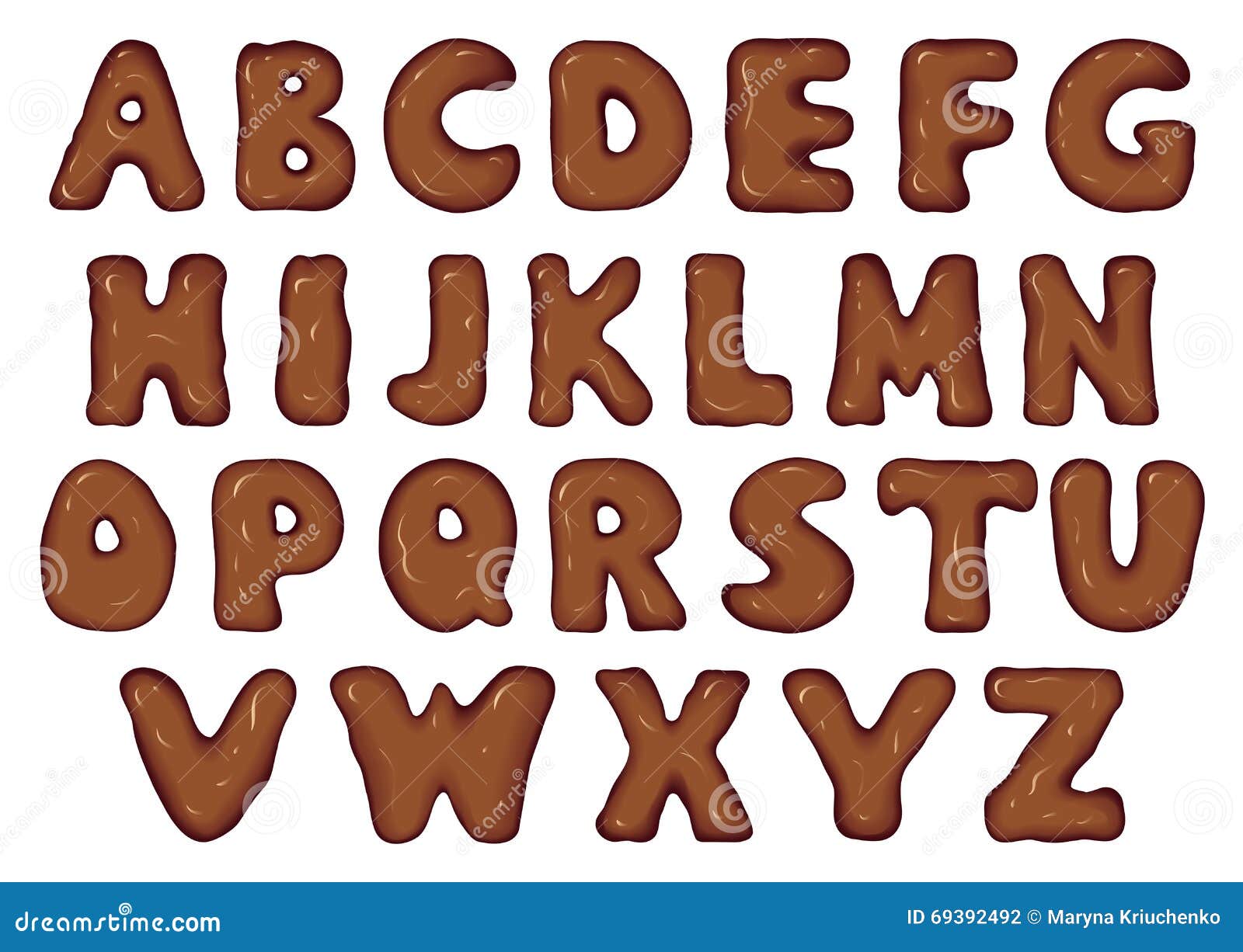 Sistema Del Vector De Letras Del Chocolate Ilustración del Vector ...