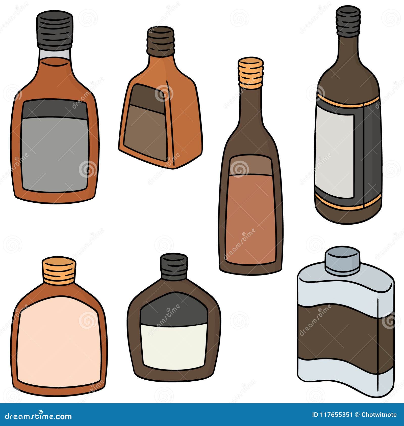 Sistema Del Vector De Licor Ilustración del Vector - Ilustración de ...