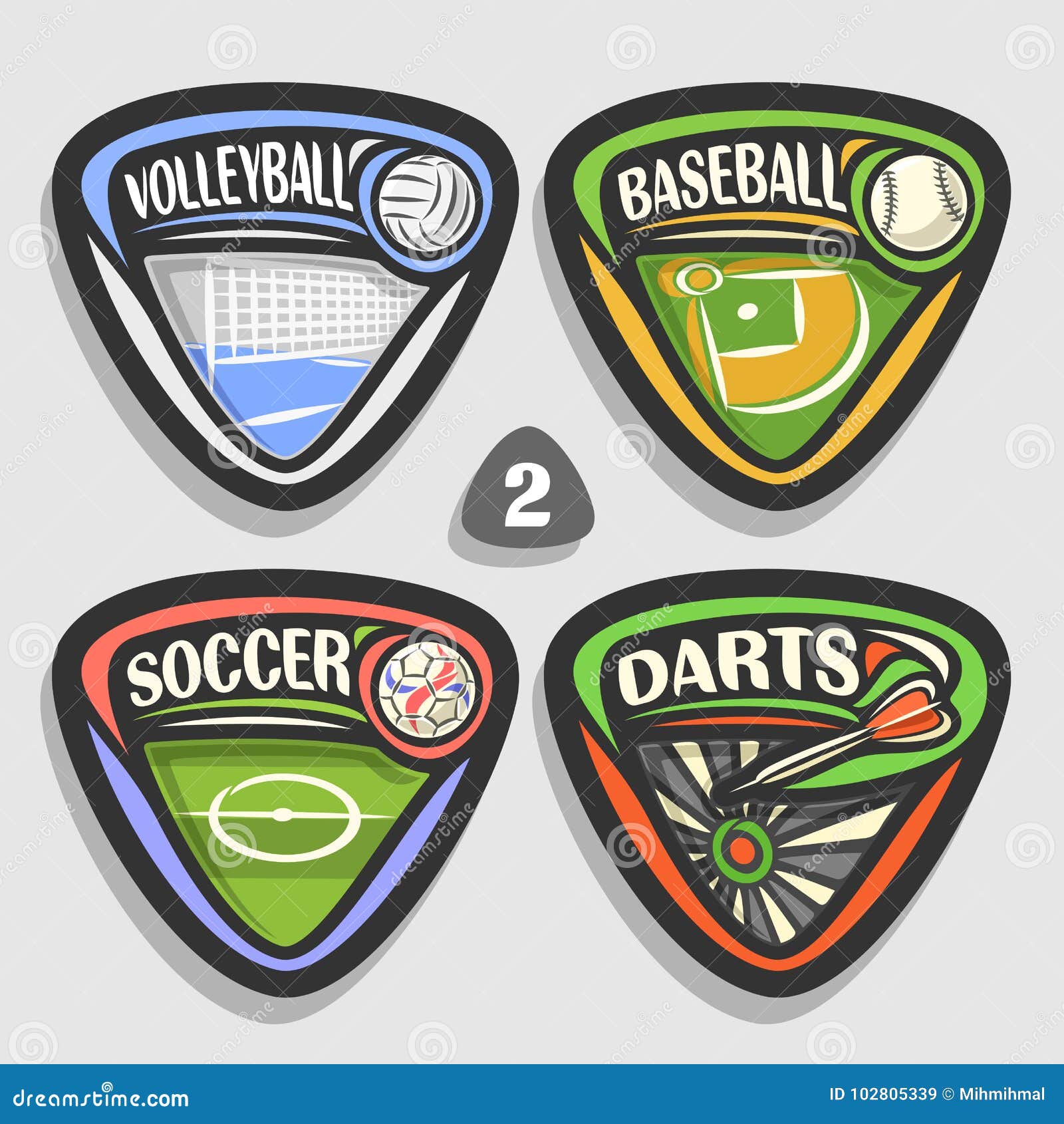 Sistema Del Vector De Logotipos Del Deporte Ilustración del Vector ...