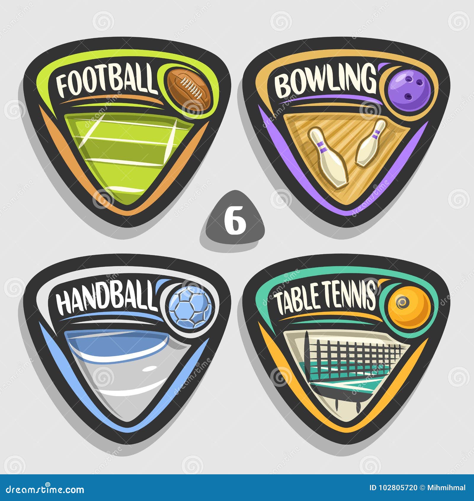 Sistema Del Vector De Logotipos Del Deporte Ilustración del Vector ...