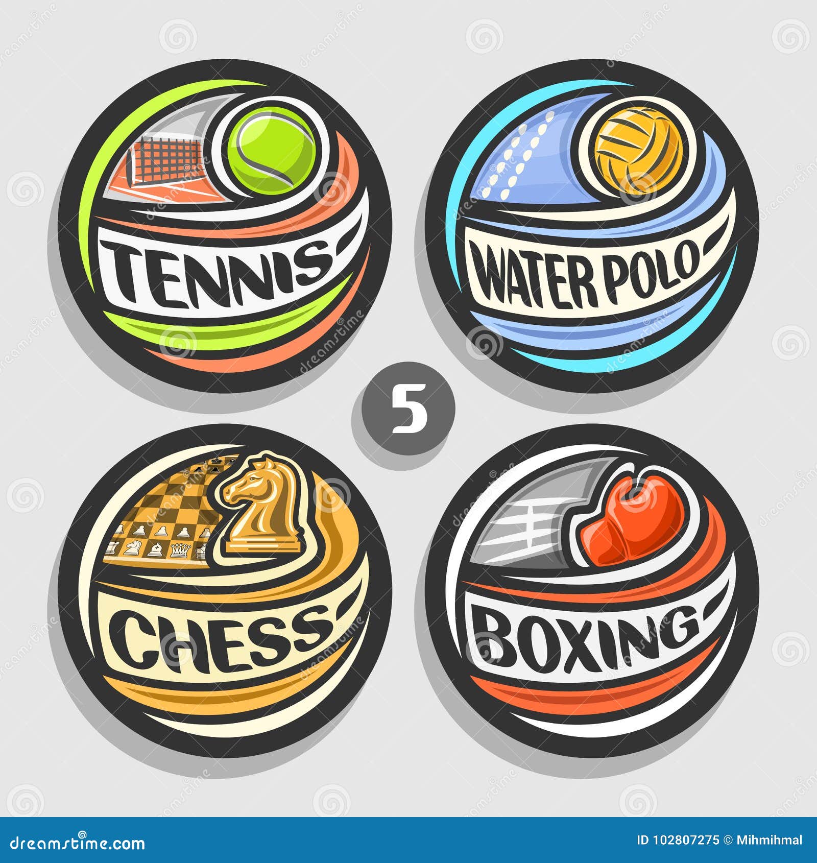 Sistema Del Vector De Logotipos Del Deporte Ilustración del Vector ...