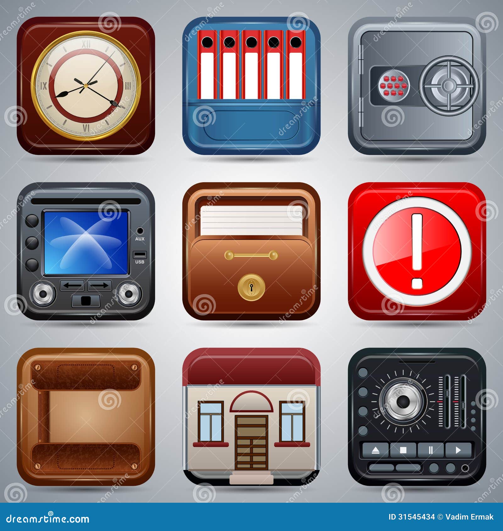 Sistema Del Vector De Los Iconos Del Uso Ilustración del Vector ...