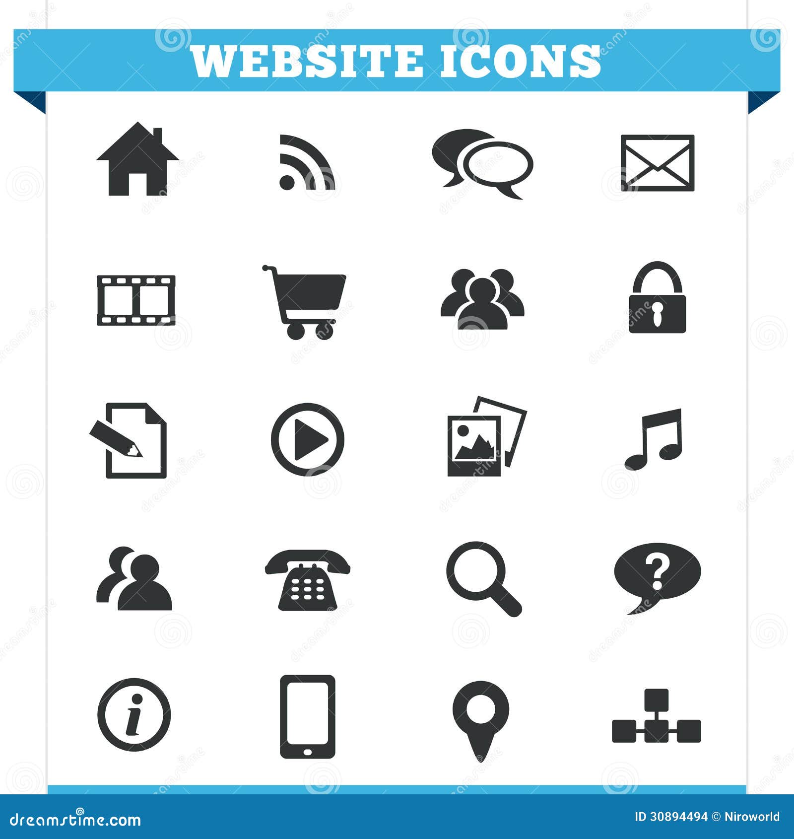 Sistema Del Vector De Los Iconos Del Web Site Ilustración del Vector ...