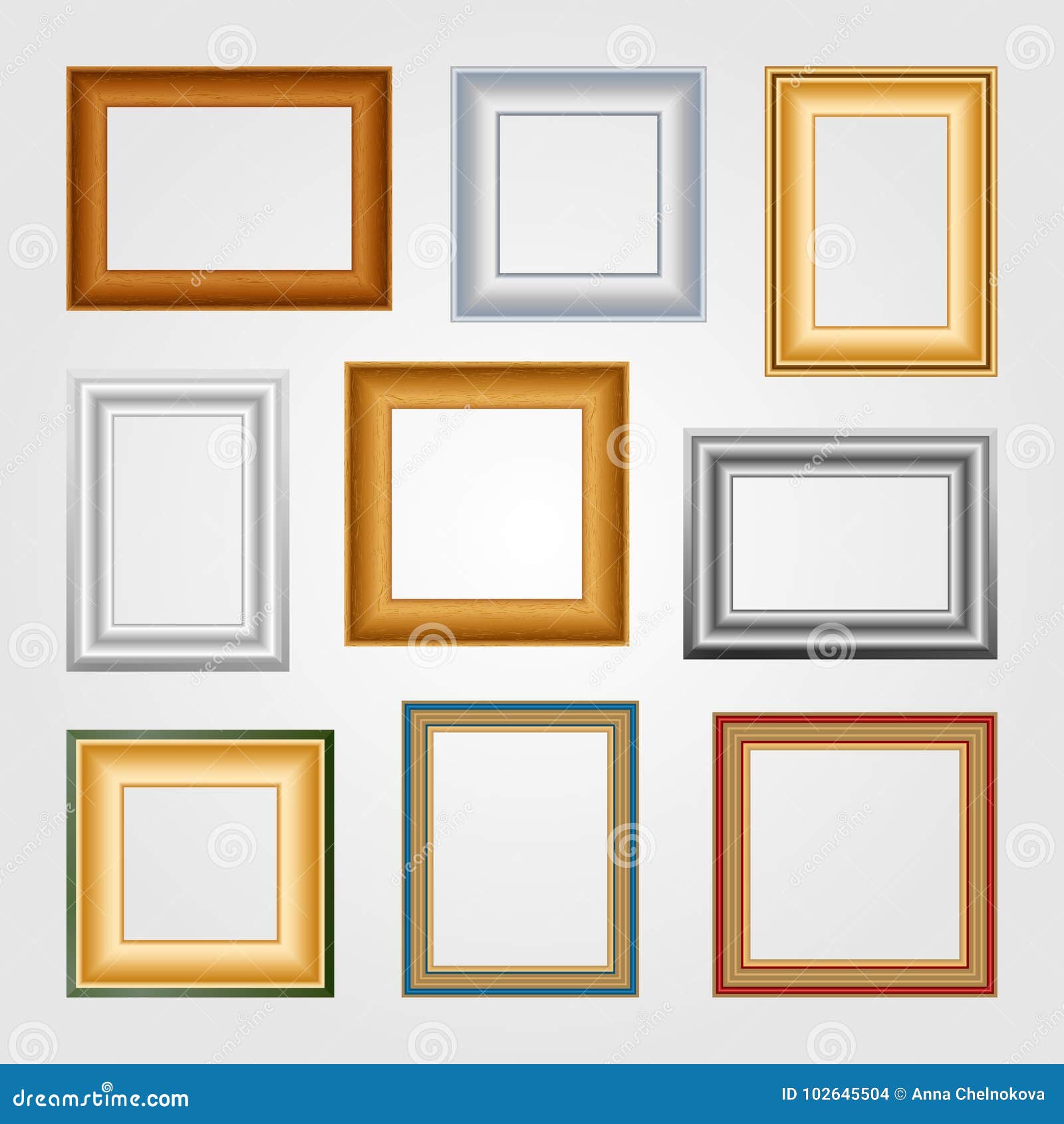 Sistema Del Vector De Marcos Ilustración del Vector - Ilustración de ...