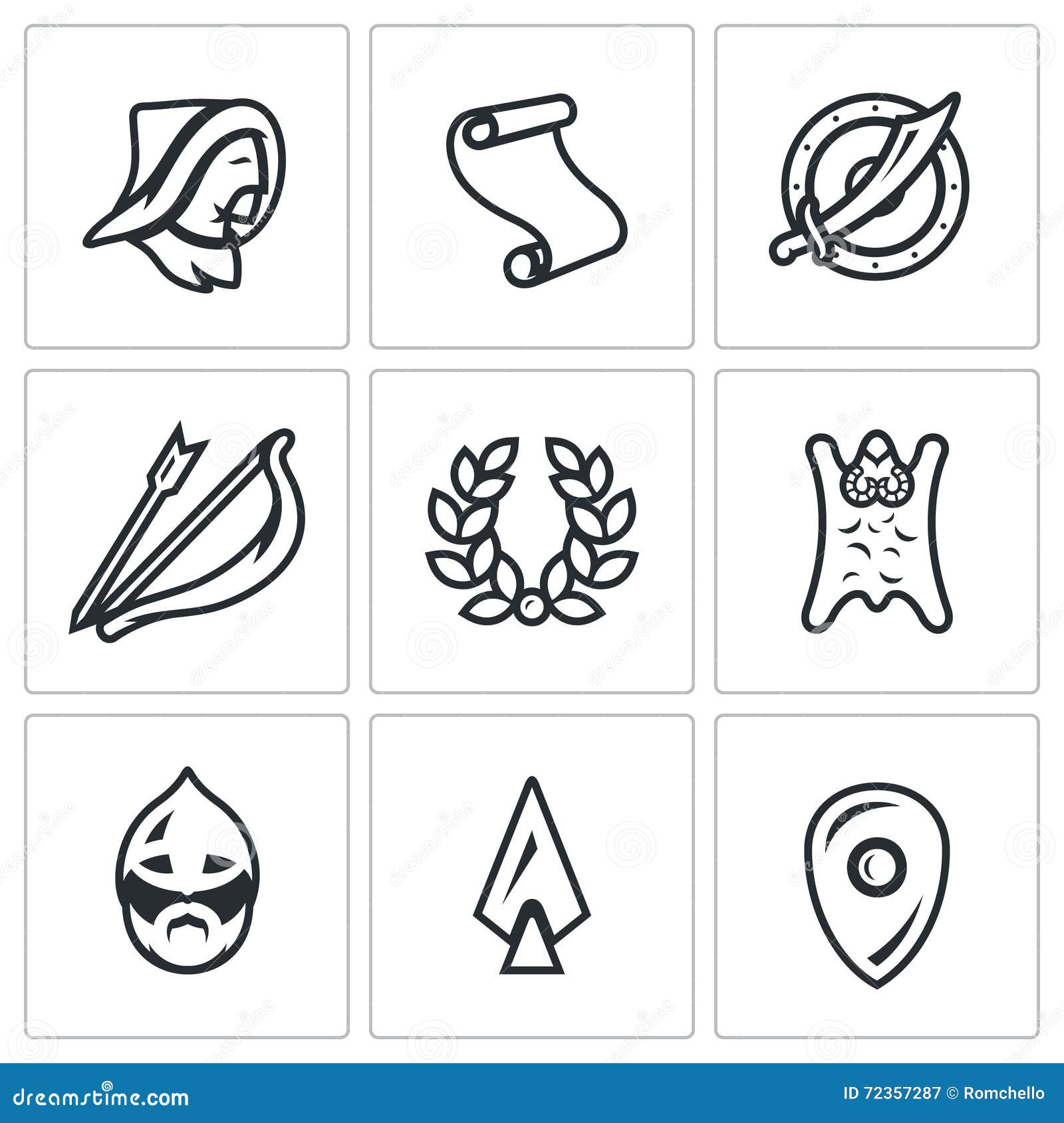 Sistema Del Vector De Mongol Tatar Yoke Icons Ilustración del Vector ...