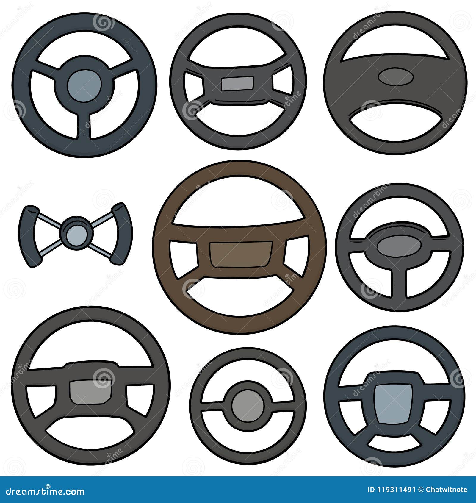 Sistema Del Vector De Volantes Ilustración del Vector - Ilustración de ...