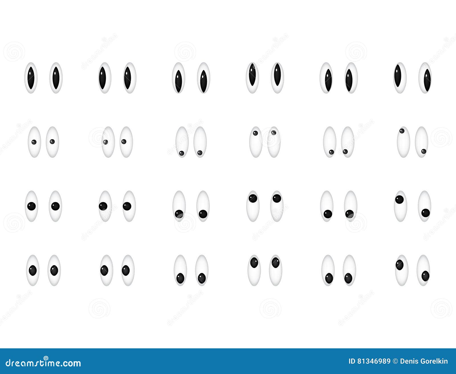 Sistema Del Vector Del Emoticon Del Ojo Ilustración del Vector ...