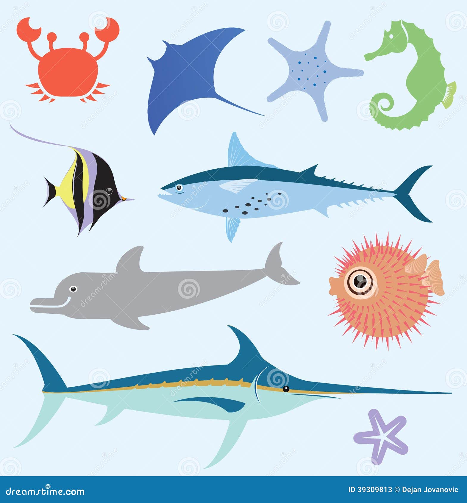 Sistema del vector del mar ilustración del vector. Ilustración de ...